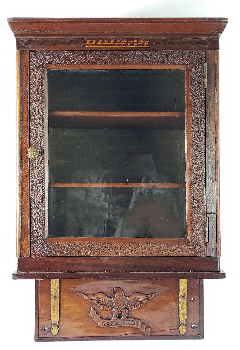 Antique Inlaid Hanging Vanity Closet 19th century - Antique Inlaid ...
