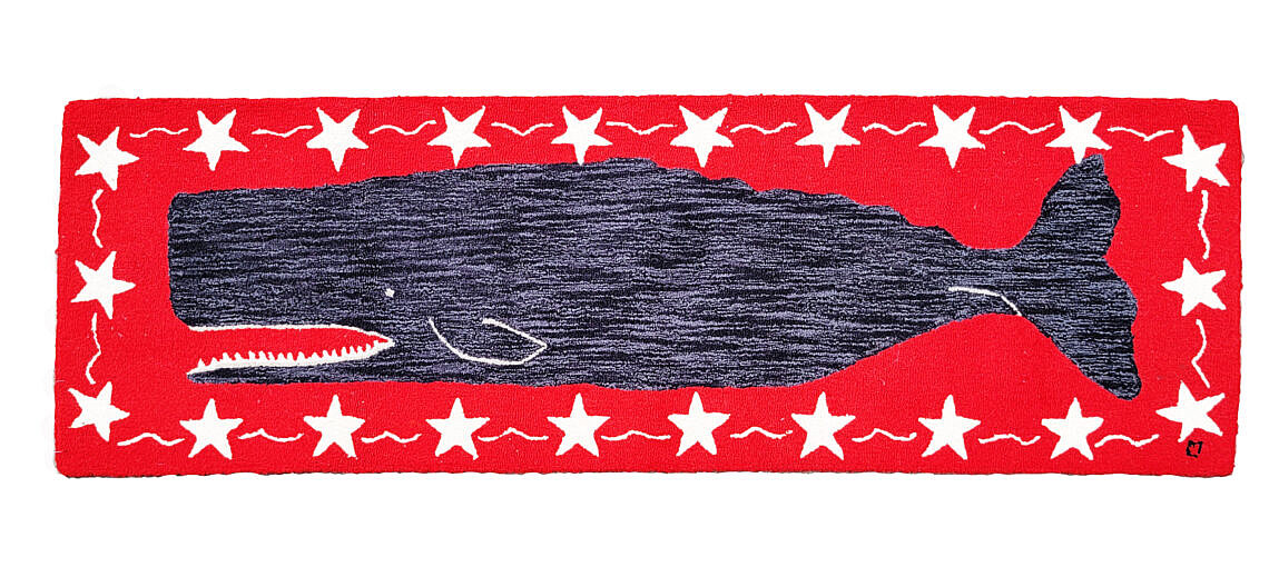 Black Whale Hooked Rug - Black Whale Hooked Rug - Rafael Osona Auctions ...