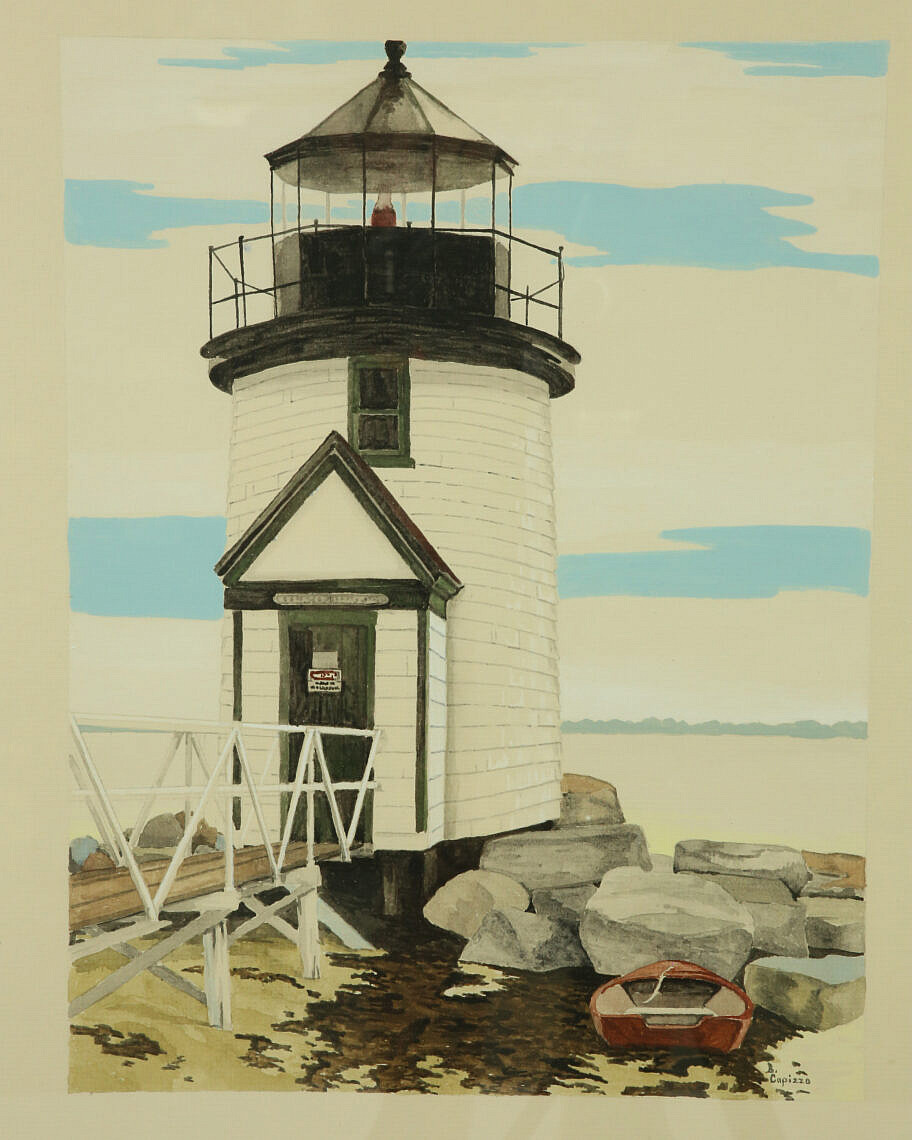 Barbara Capizzo Watercolor on Paper "Brant Point Lighthouse" - Barbara ...