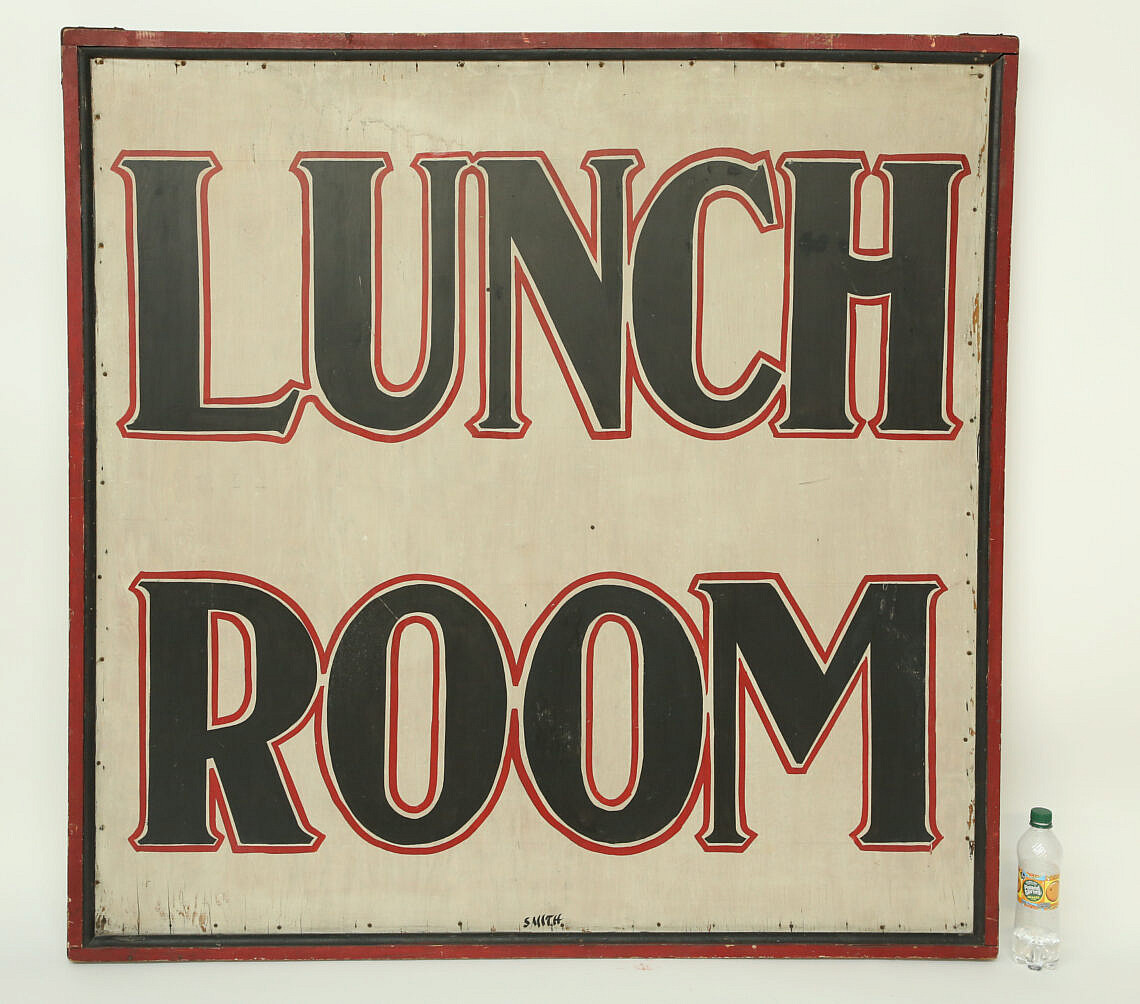 Large Vintage "Lunch Room" Painted Wood Sign - Large Vintage "Lunch ...