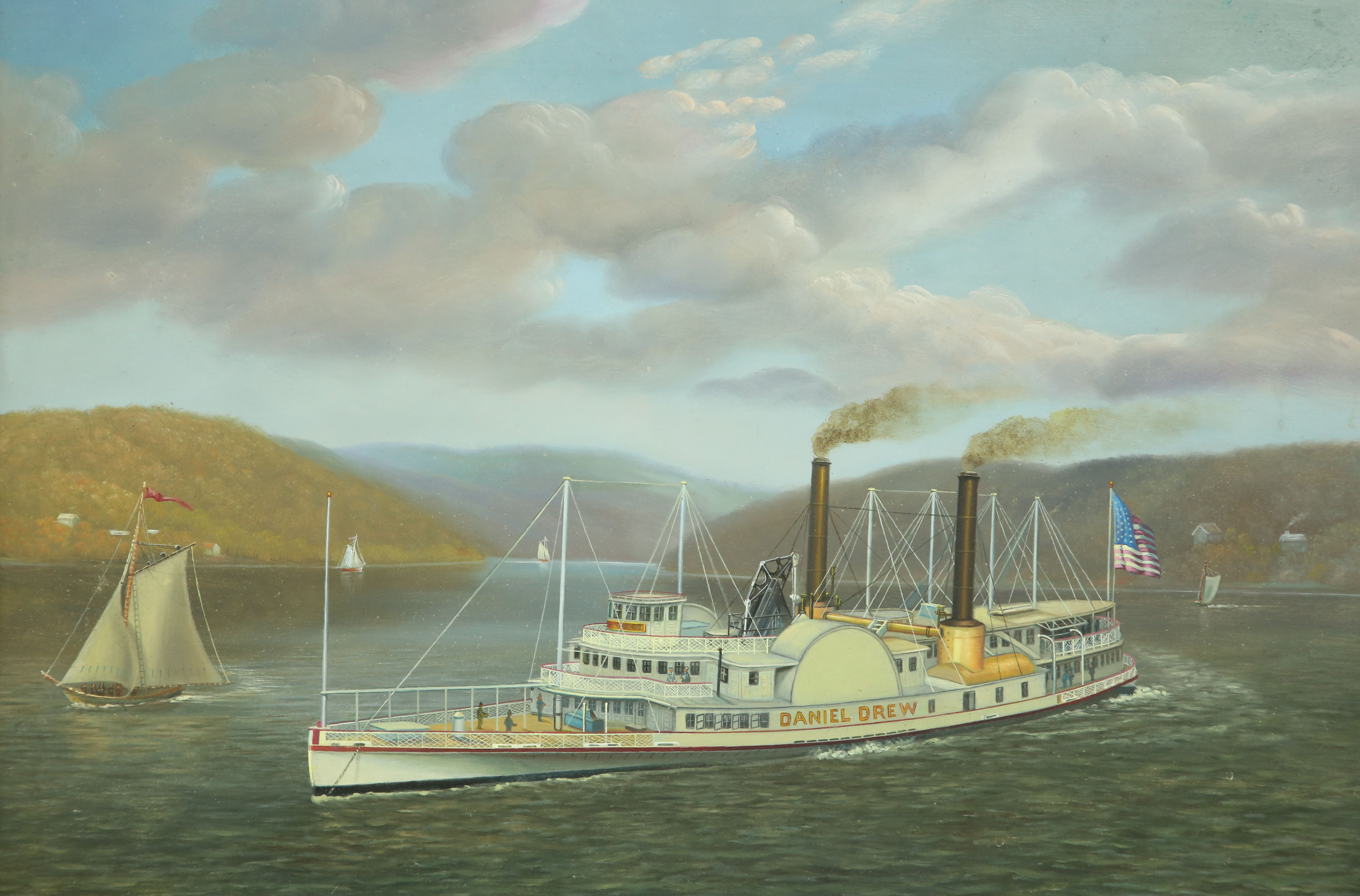 Georgina Nemethy Oil on Board Portrait of the American Sidewheeler ...