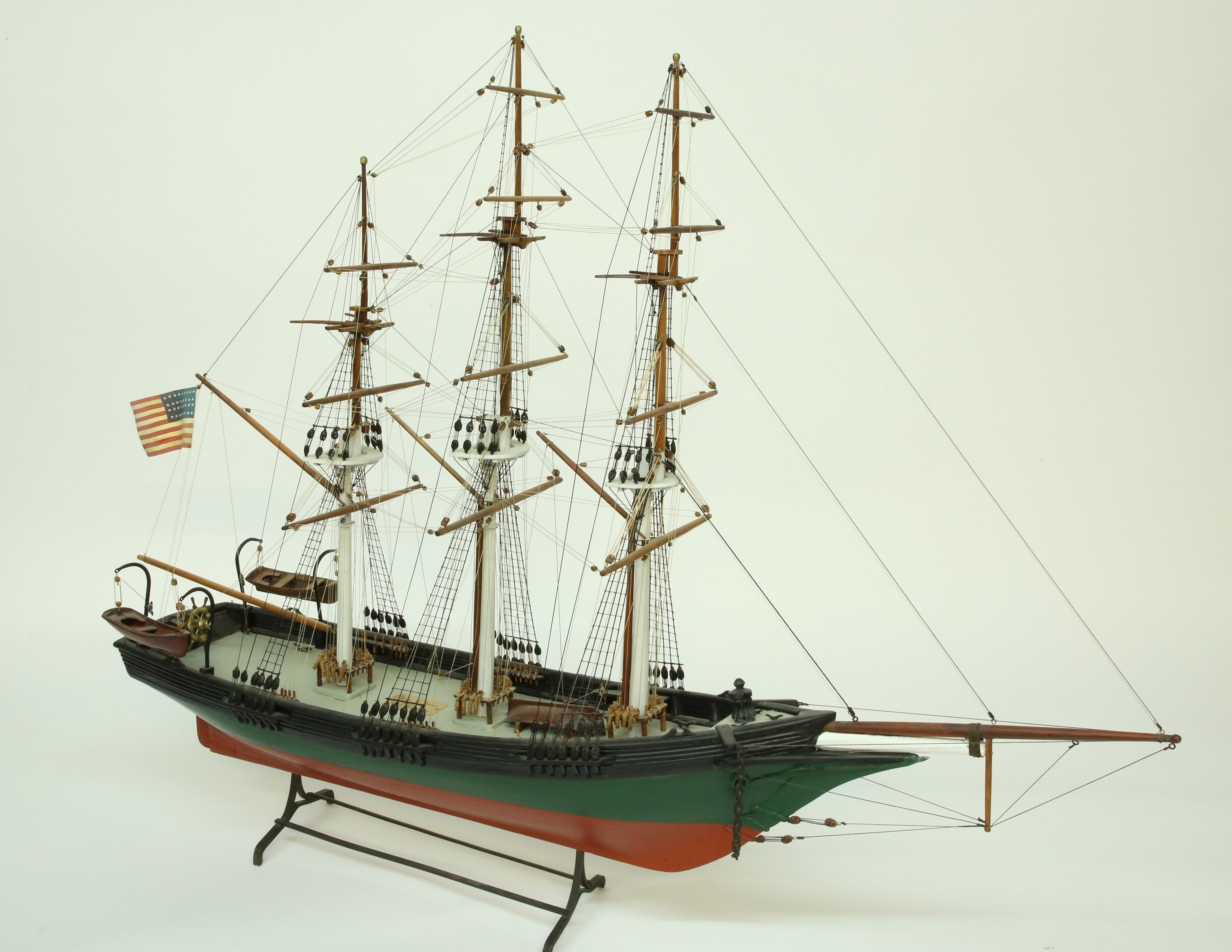 Three-Masted American Ship Model "John P. Jones Washington DC" on stand ...