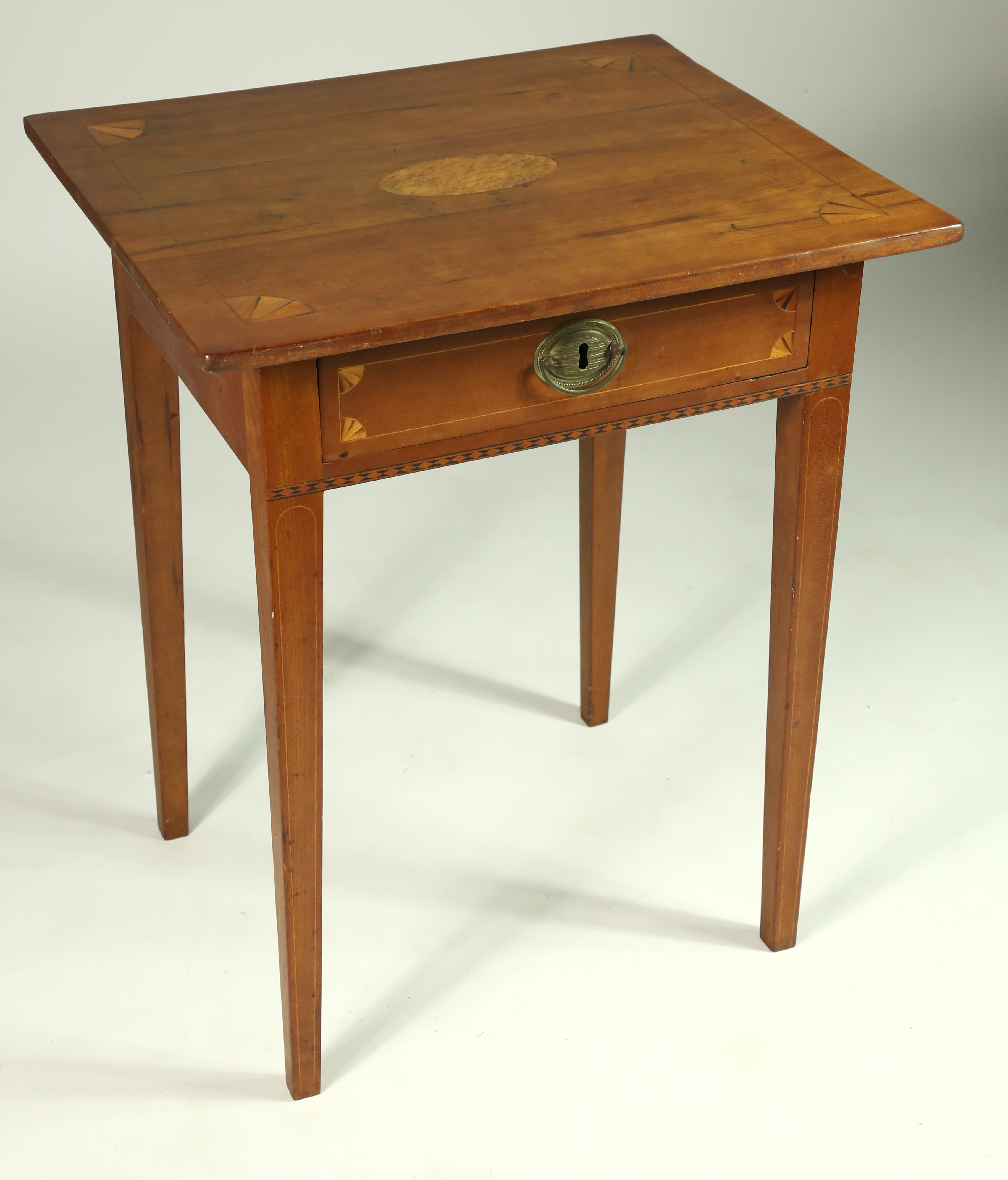 American Nantucket Inlaid One Drawer Work Stand 19th Century ...
