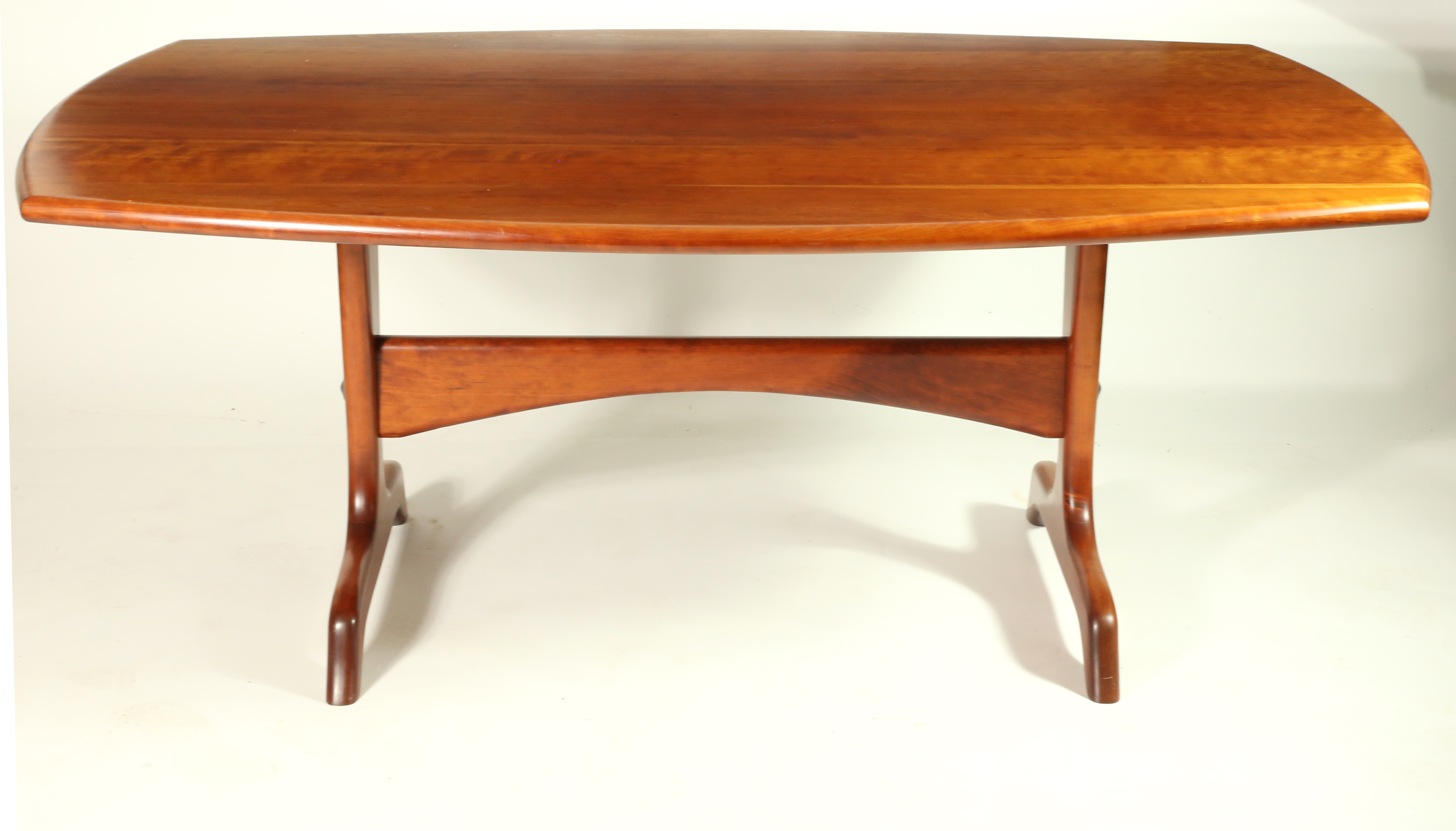 Signed Stephen Swift Cherry Trestle Dining Table circa 1999 - Signed Stephen Swift Cherry ...