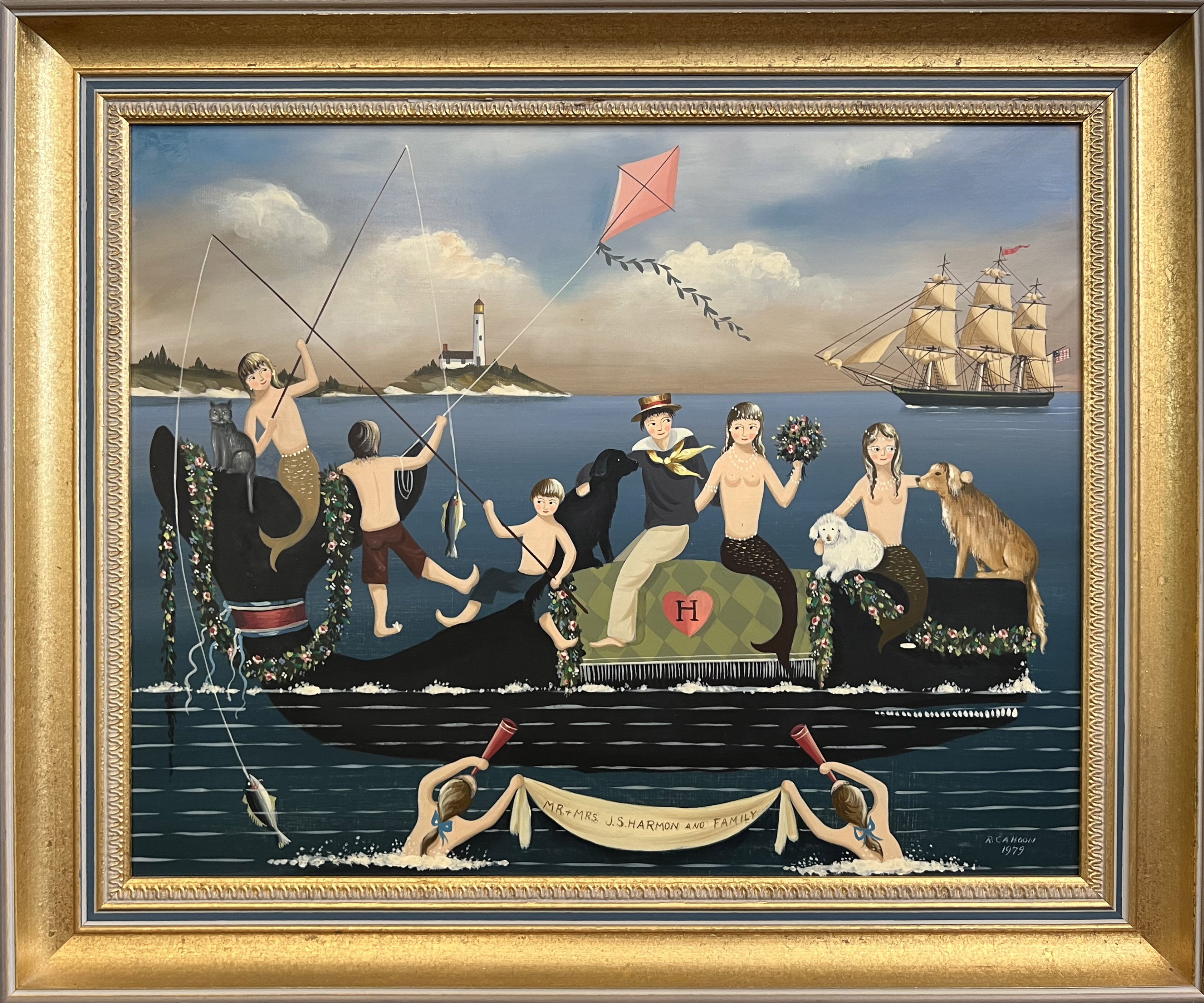 Ralph Eugene Cahoon Jr. (1910-1982) Oil on Masonite "Mr. & Mrs. J.S ...