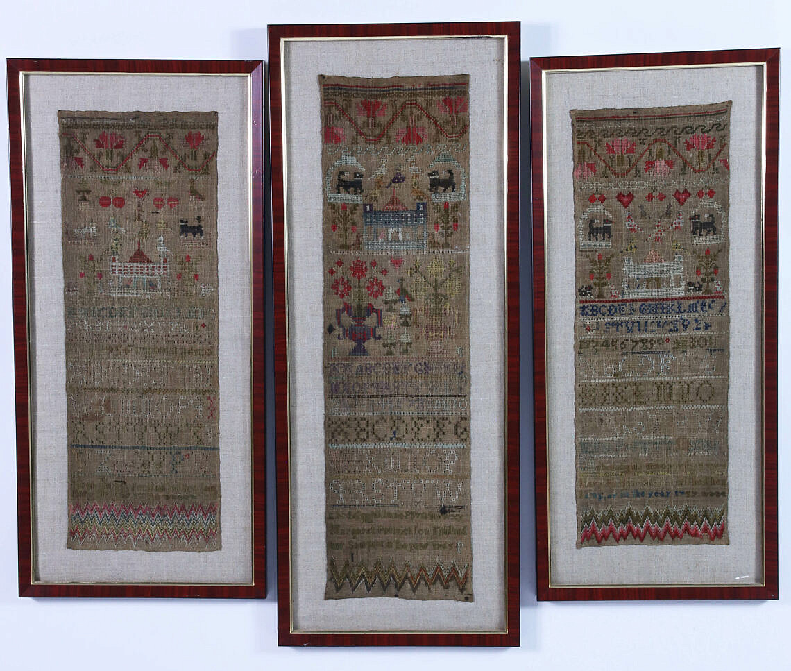 Collection of Three Antique Samplers 18th Century - Collection of Three ...