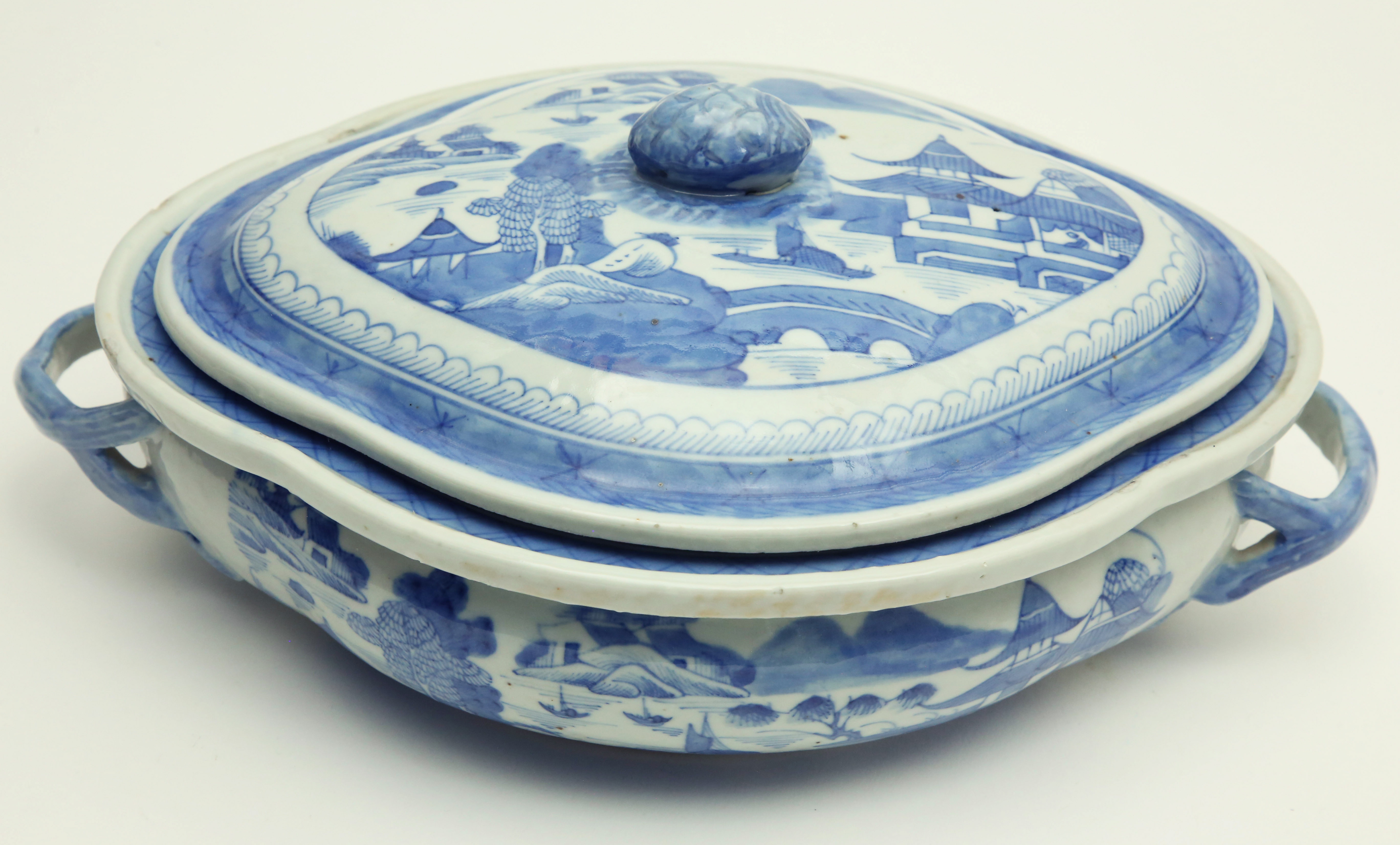 Canton Three-Piece Diamond Form Vegetable Dish, 19th Century - Rafael ...