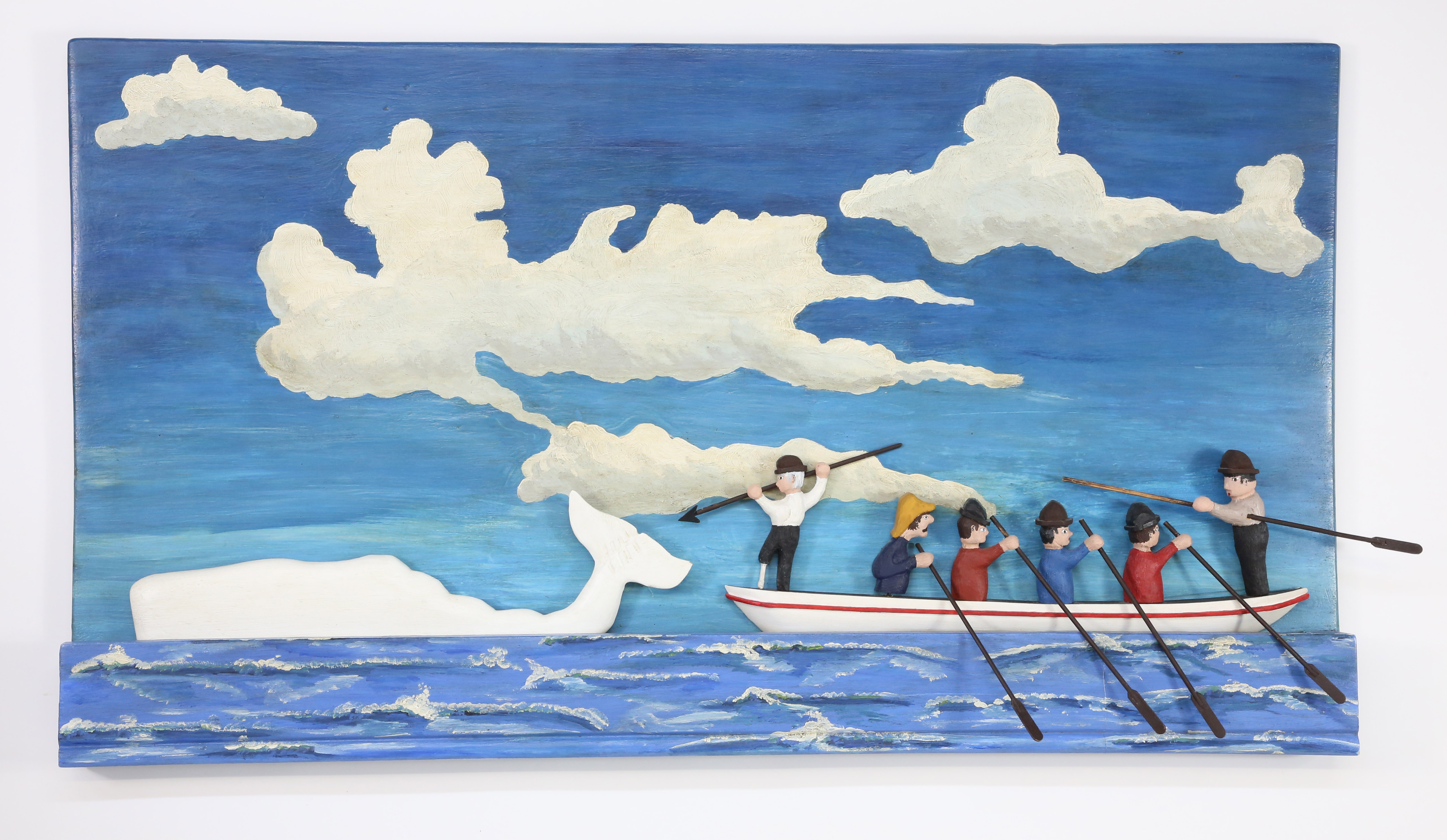 Contemporary Folk Art 3-Dimensional Carving "Moby Dick" - Contemporary ...