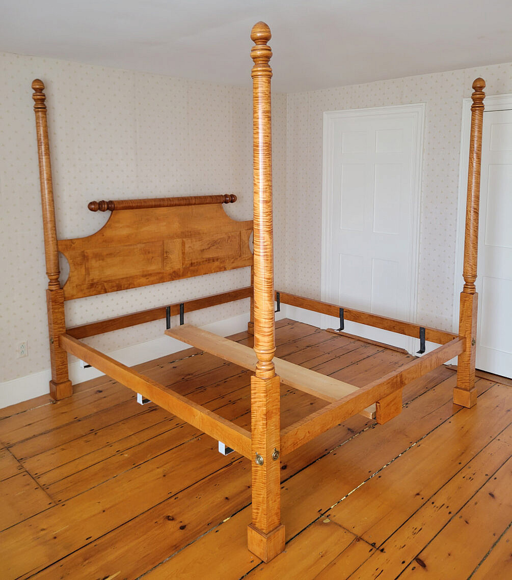 Vibrant Tiger Maple King Size Four Poster Bed Contemporary - Vibrant ...
