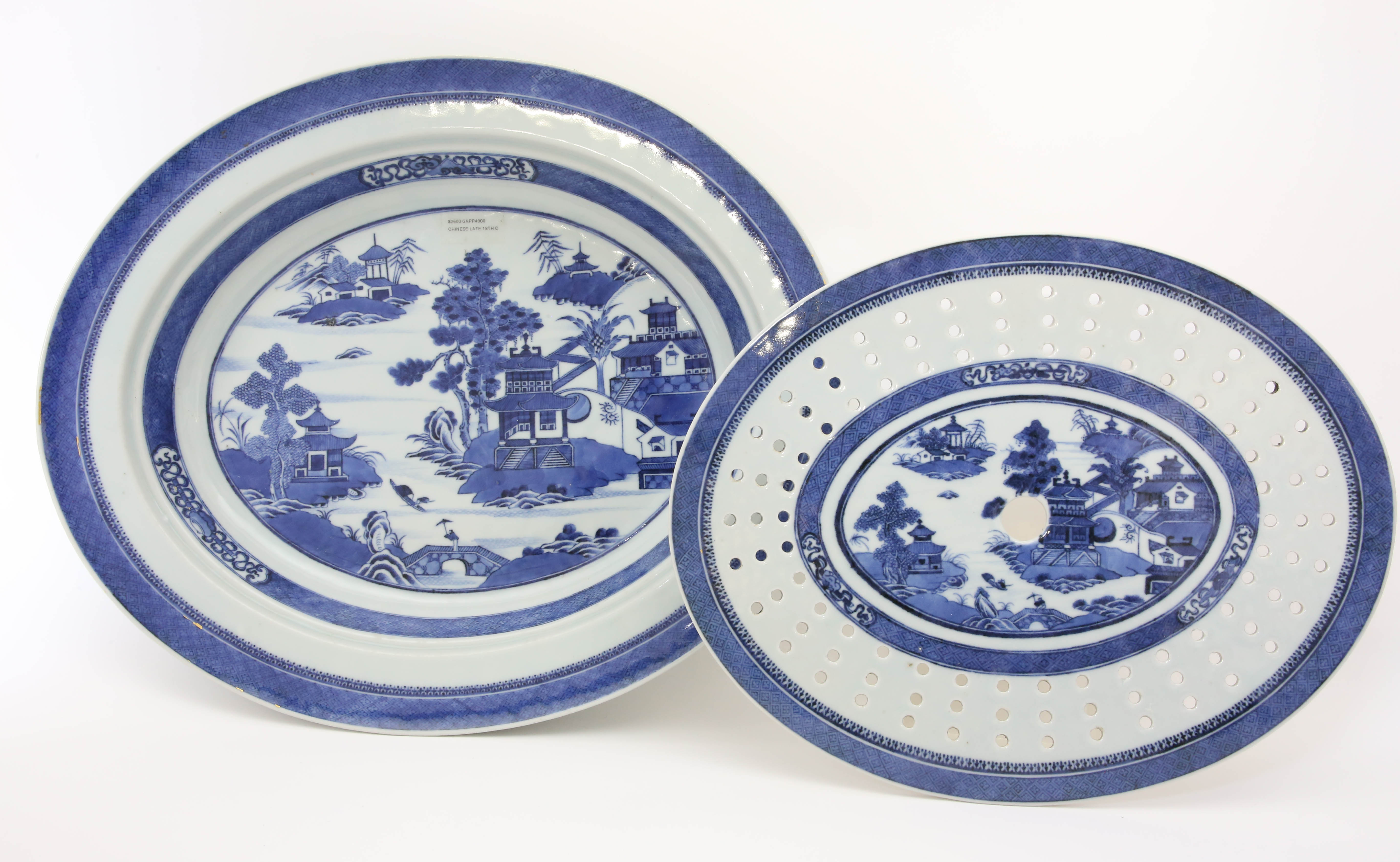 Nanking Meat Platter with Strainer 19th Century - Nanking Meat Platter ...