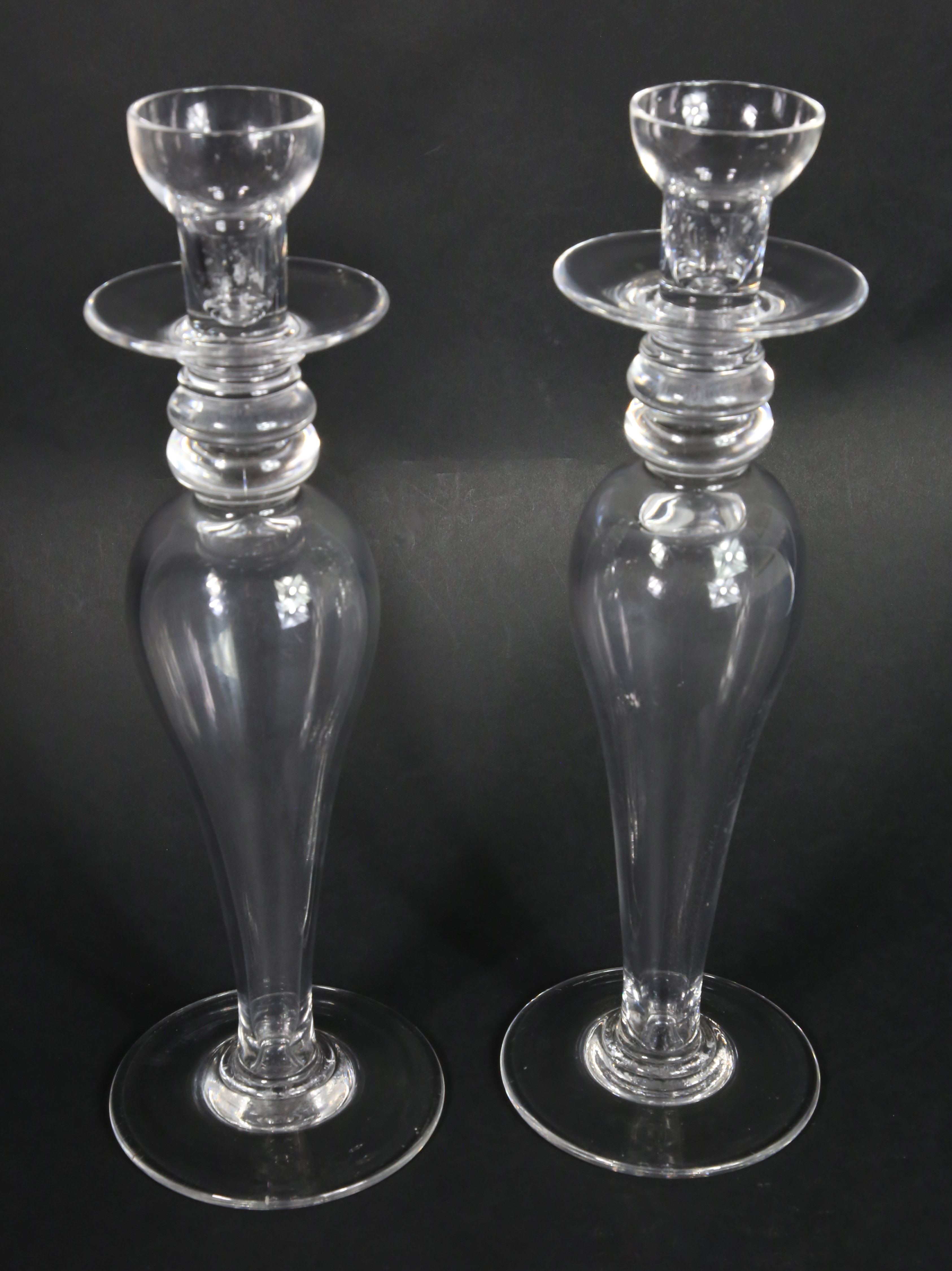 Pair of Blown Glass Candlesticks Contemporary - Pair of Blown Glass ...