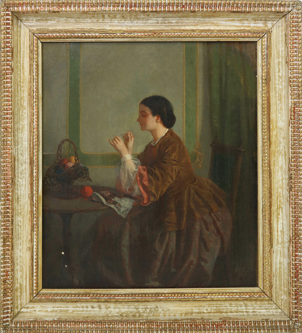 John Whetten Ehninger Oil on Board "Portrait of a Lady" - John Whetten ...