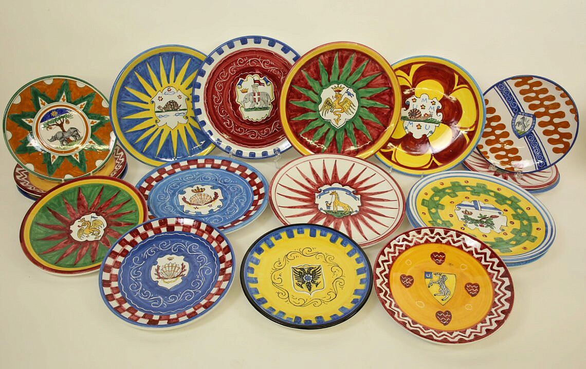 Assortment of 18 Italian Ceramic Plates - Assortment of 18 Italian ...