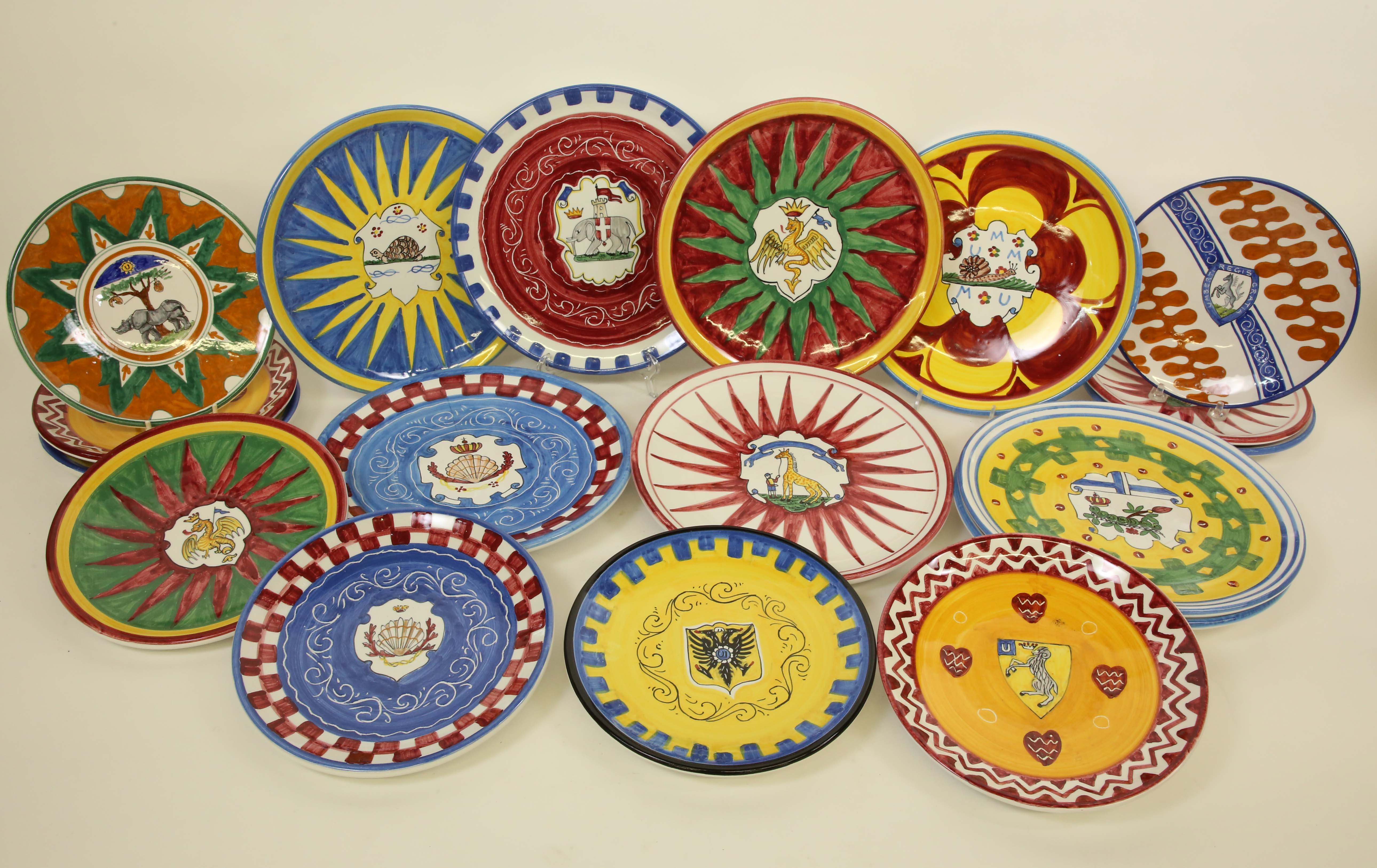 Assortment of 18 Italian Ceramic Plates - Assortment of 18 Italian ...