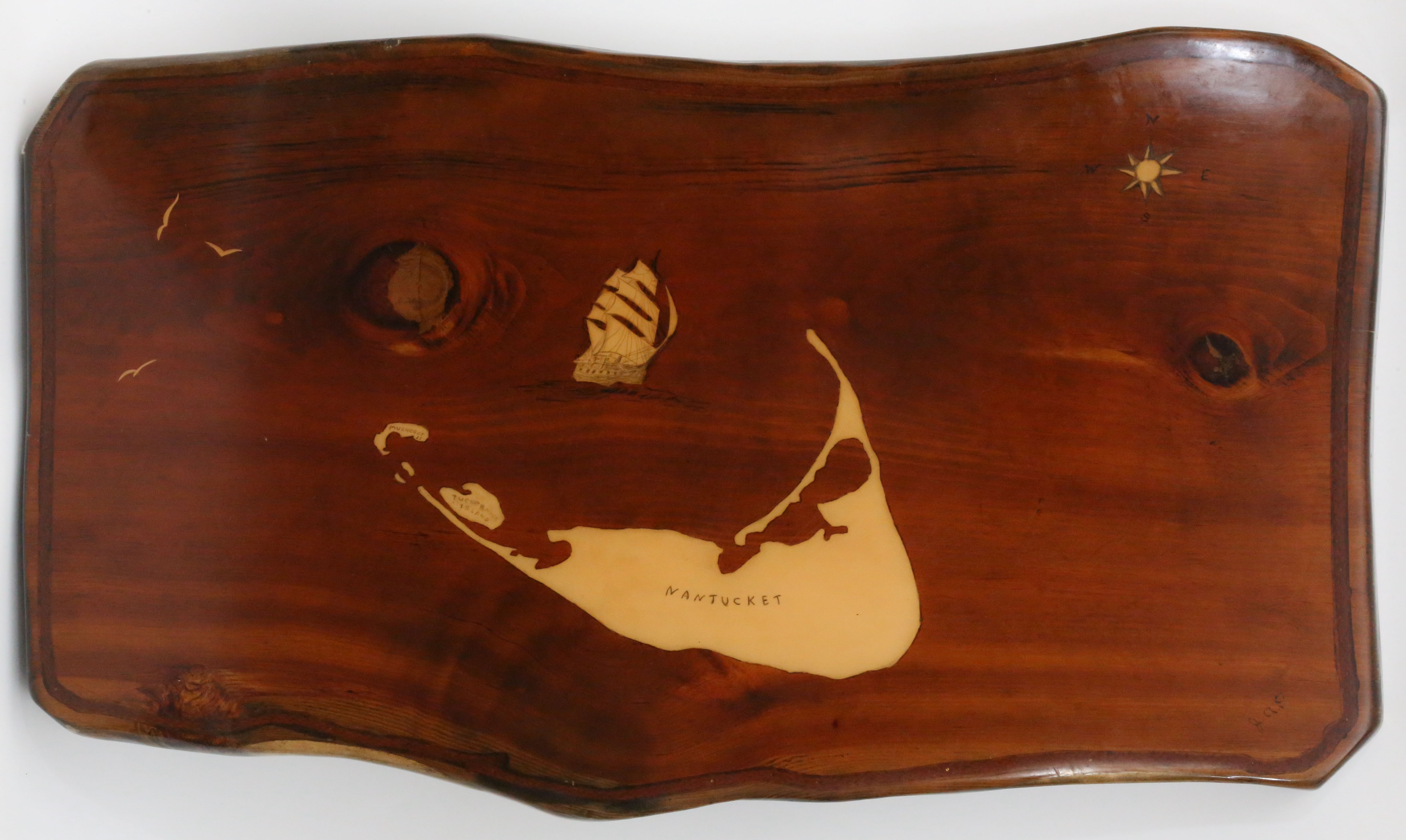 Nantucket Island Inlaid Coffee Table Top - Nantucket Island Inlaid ...