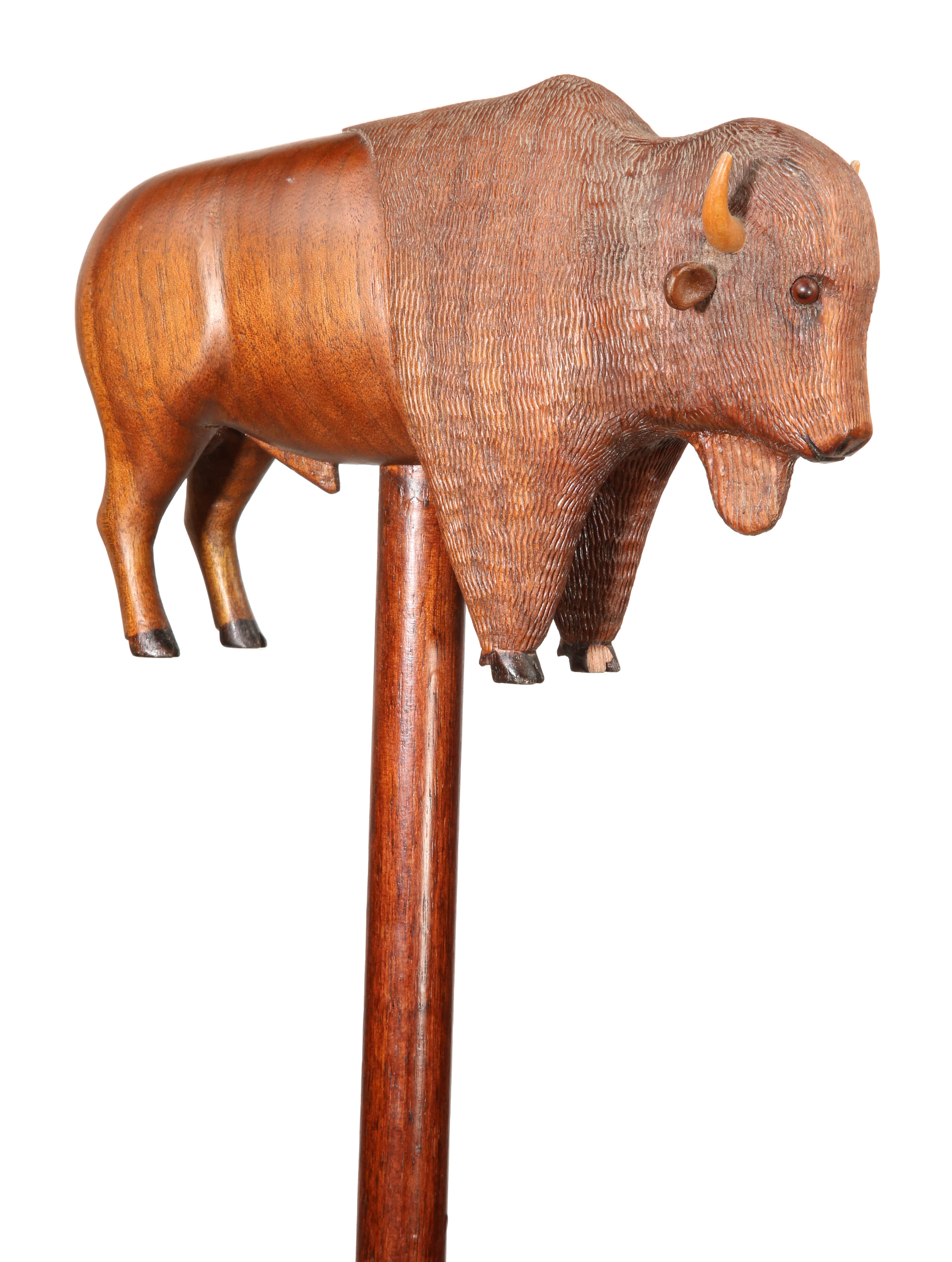 Ralph Buckwalter (American 1906-1990) Folk Art Carved American Bison ...