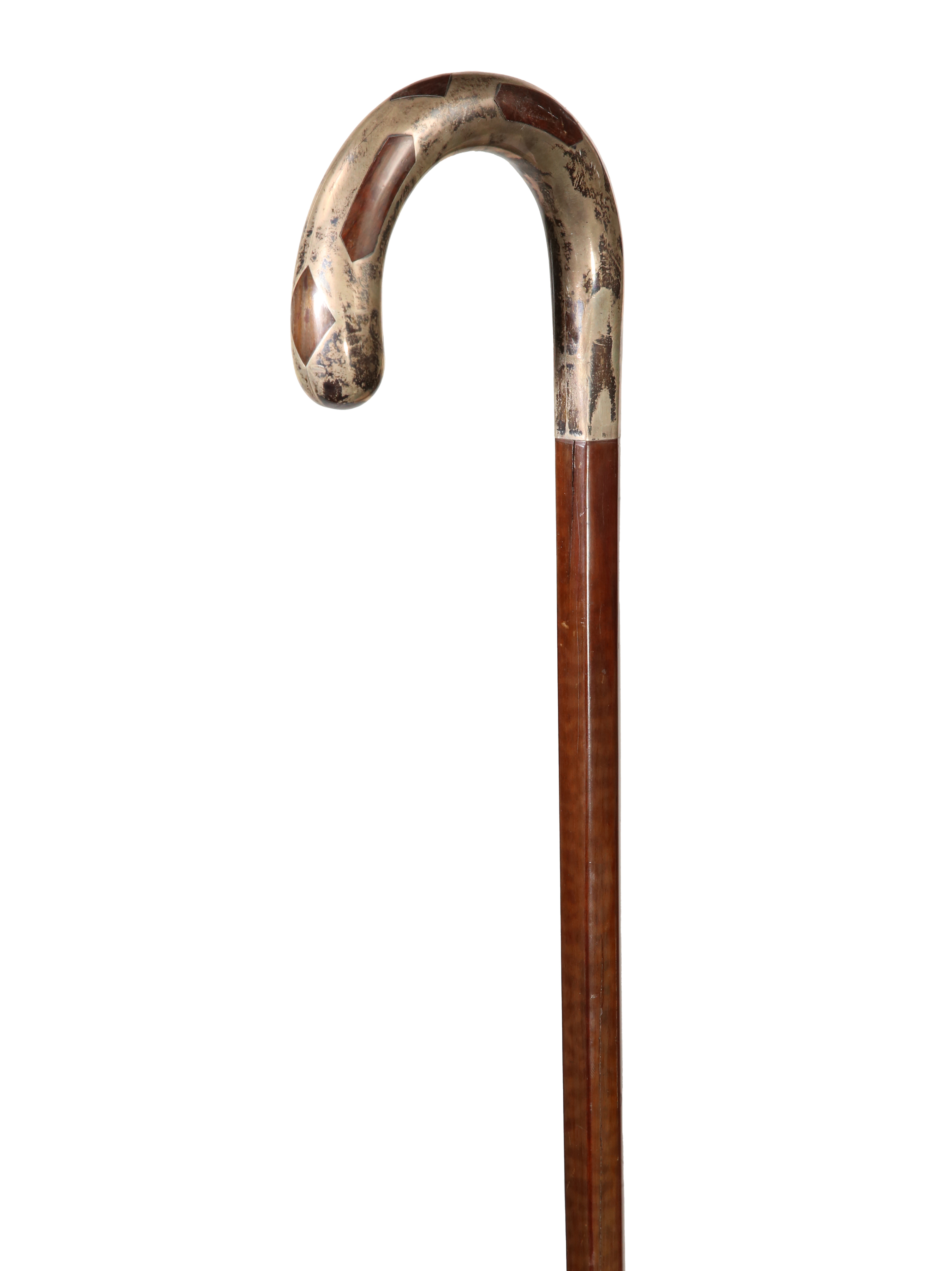 Silver Overlay C-Grip Cane 19th Century - Silver Overlay C-Grip Cane ...