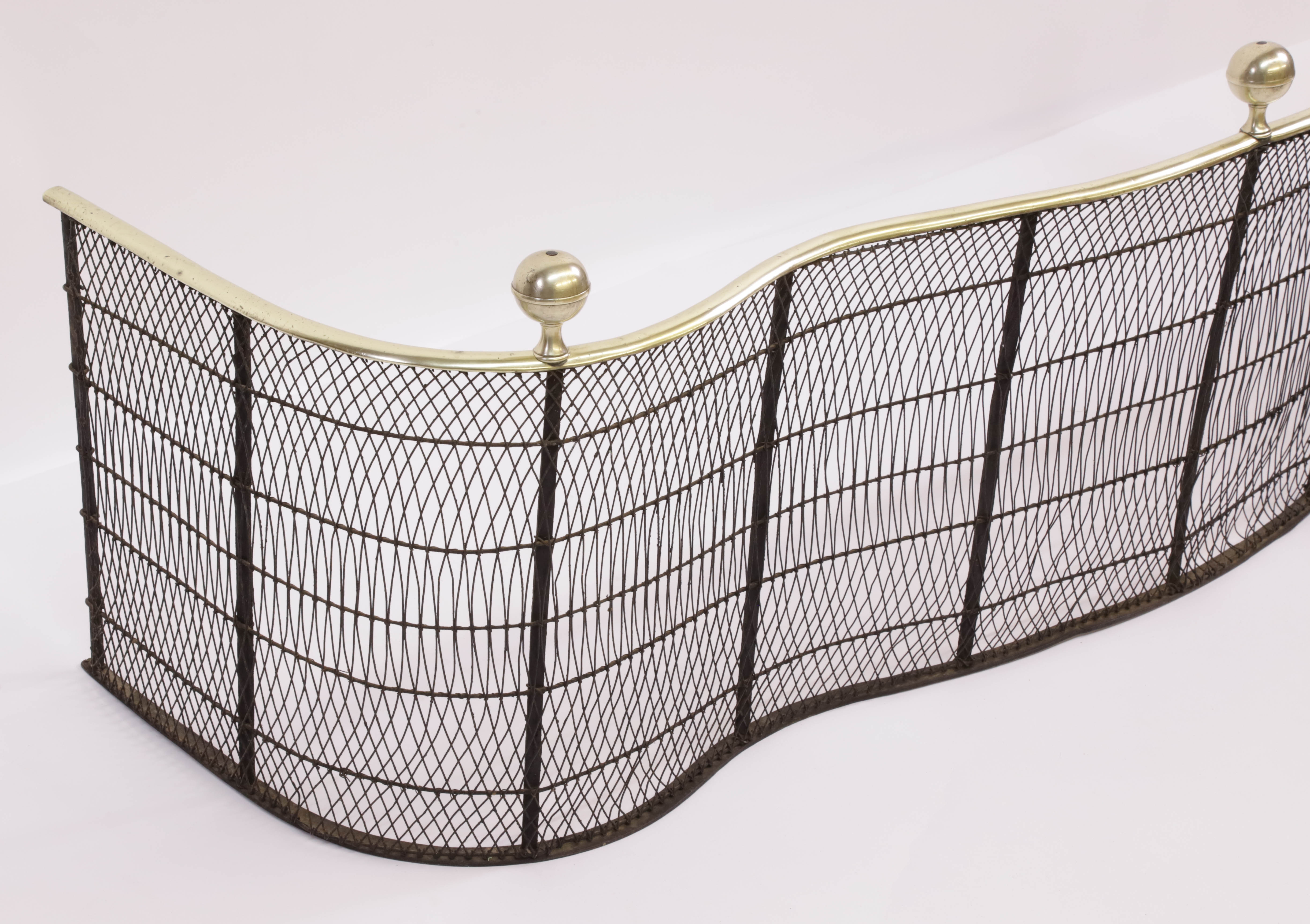 Serpentine Fireplace Fender 19th Century - Serpentine Brass and Wire ...