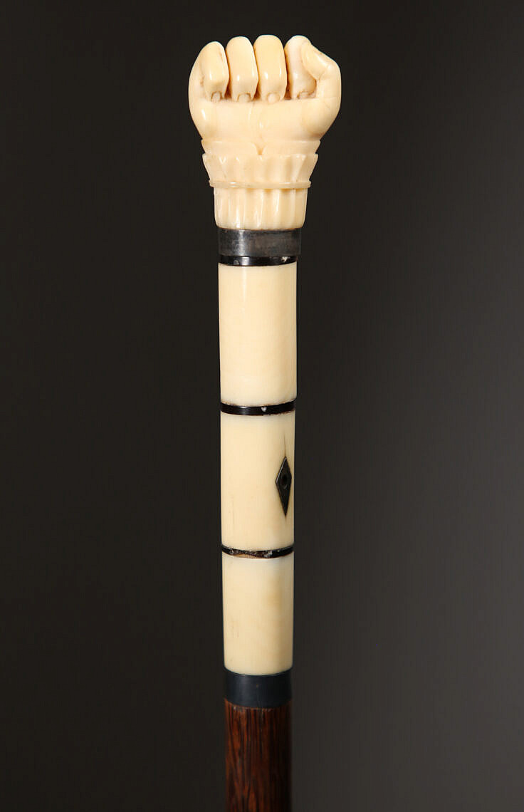 Whaleman Made Walking Stick circa 1860 - Whaleman Made Clenched Fist ...