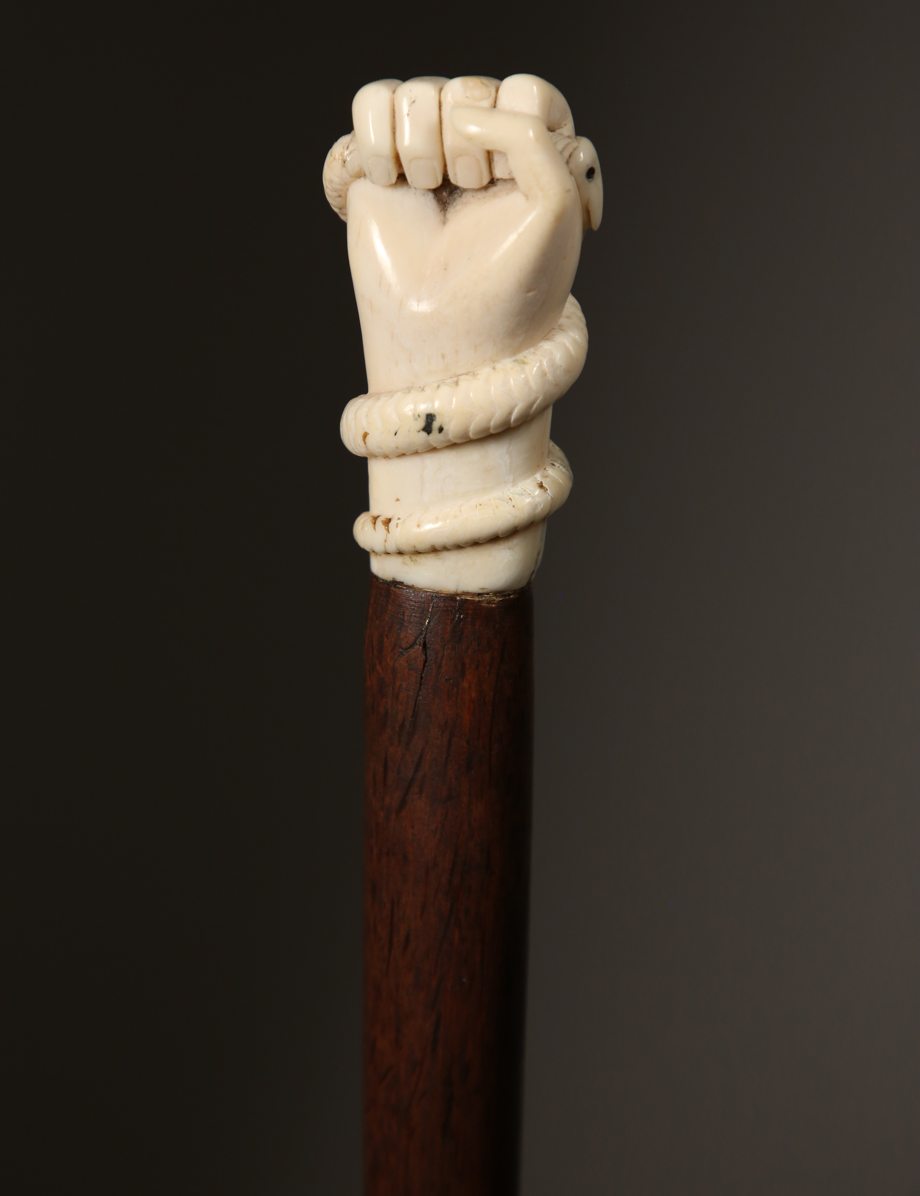 Whaleman Made Walking Stick circa 1850 - Whaleman Made Clenched Fist ...