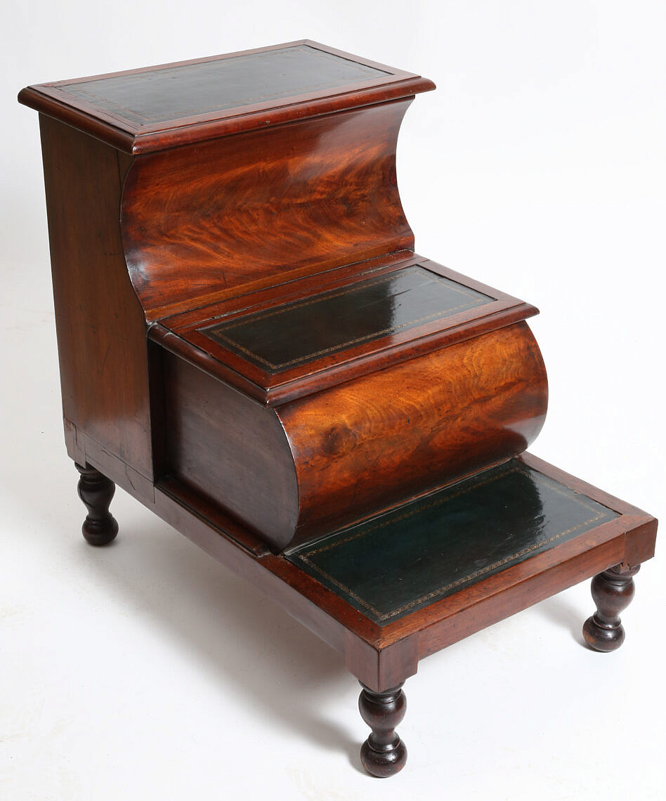 Antique English Regency Mahogany Bed Steps 19th Century - Antique ...