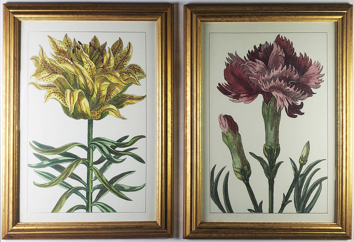 Vintage Oversized Floral Chromolithograph Prints - Pair of Vintage ...