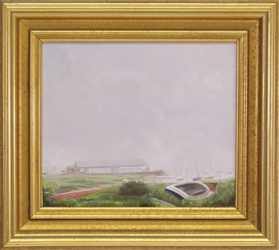 Michael J. Moore Oil on Canvas "Shipyard" - Michael J. Moore Oil on ...