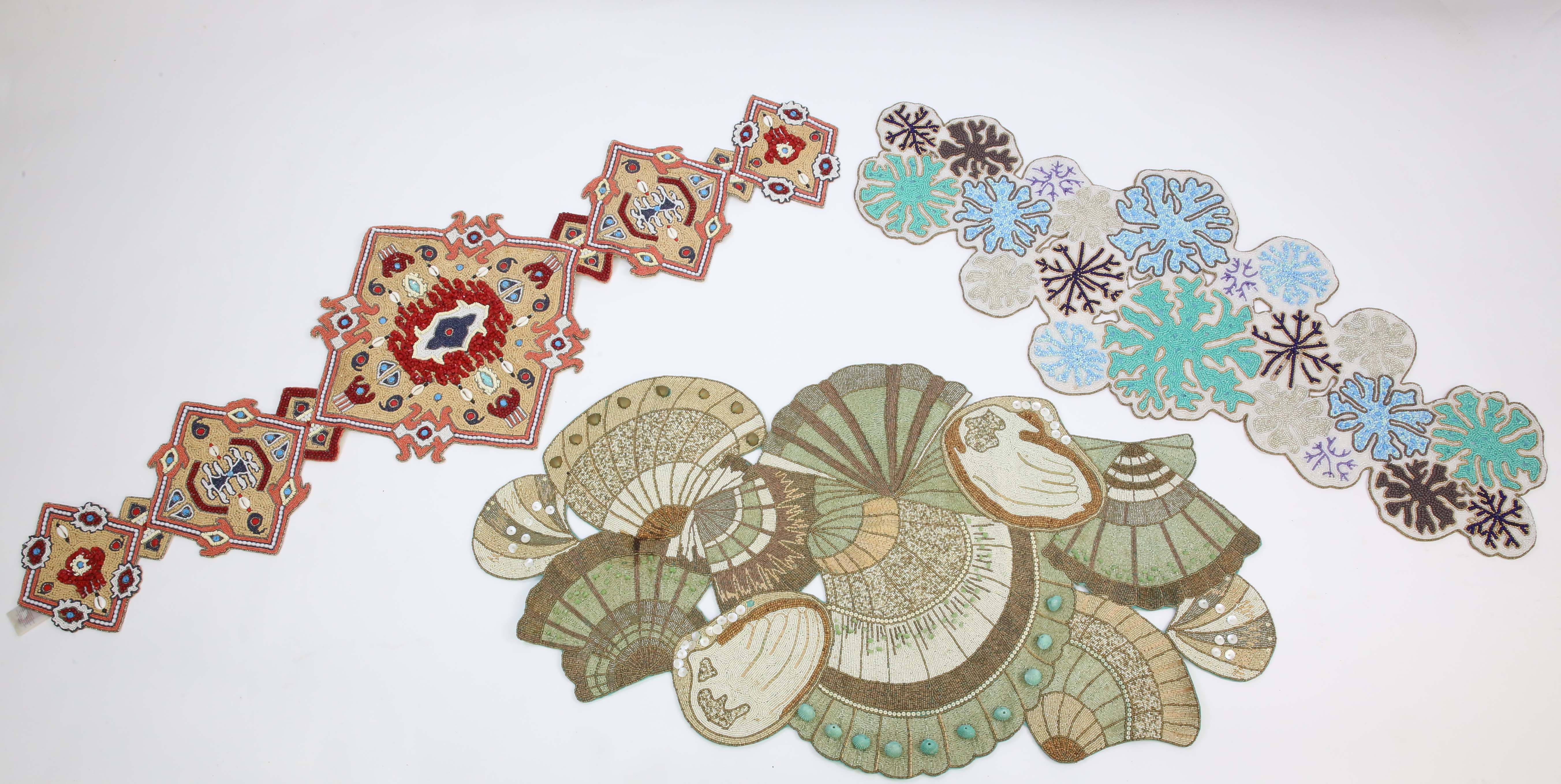 Three Kim Seybert Beadwork Table Runners Contemporary - Three Kim ...