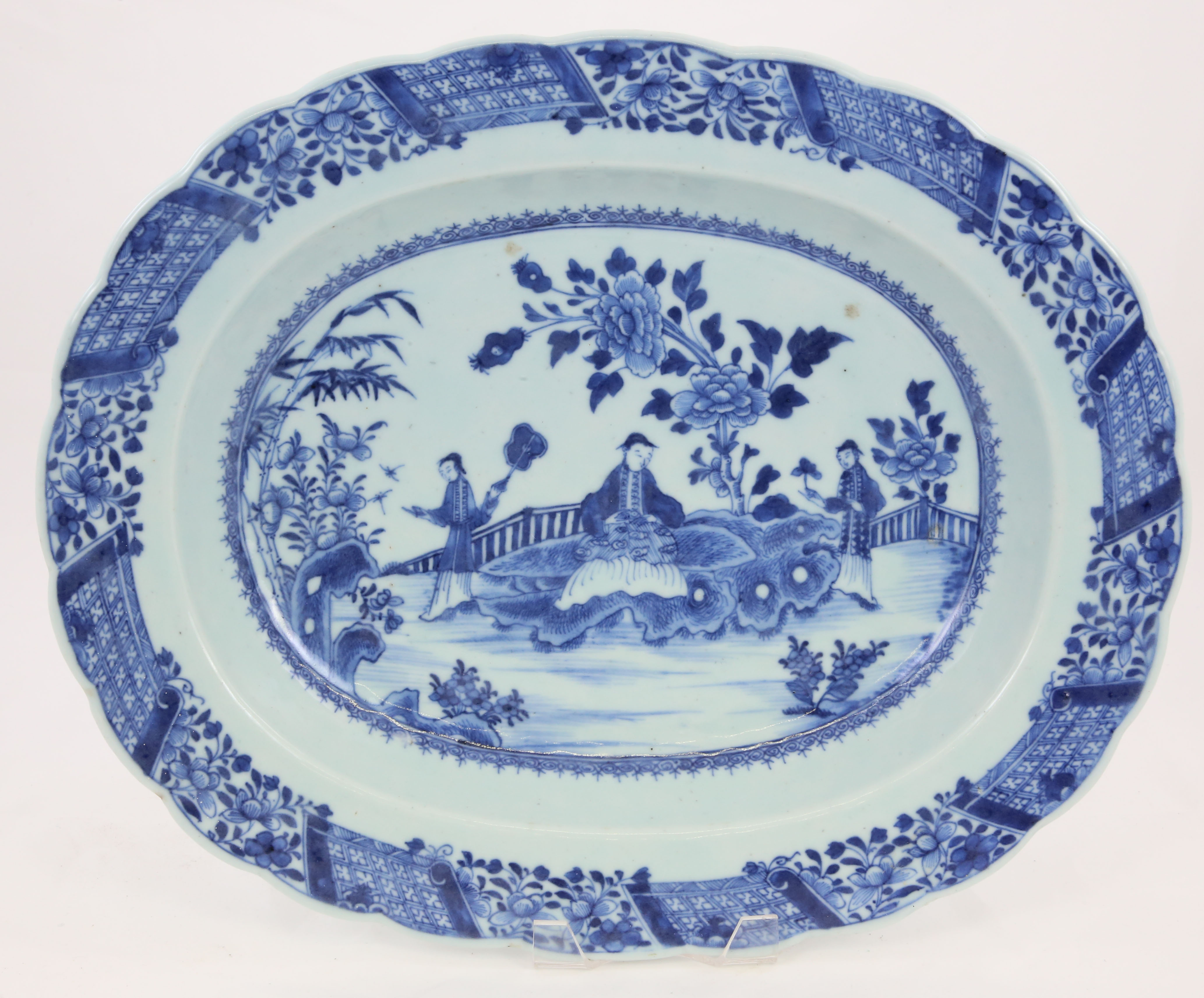 Chinese Export Oval Platter 18th Century - Chinese Export Blue and ...