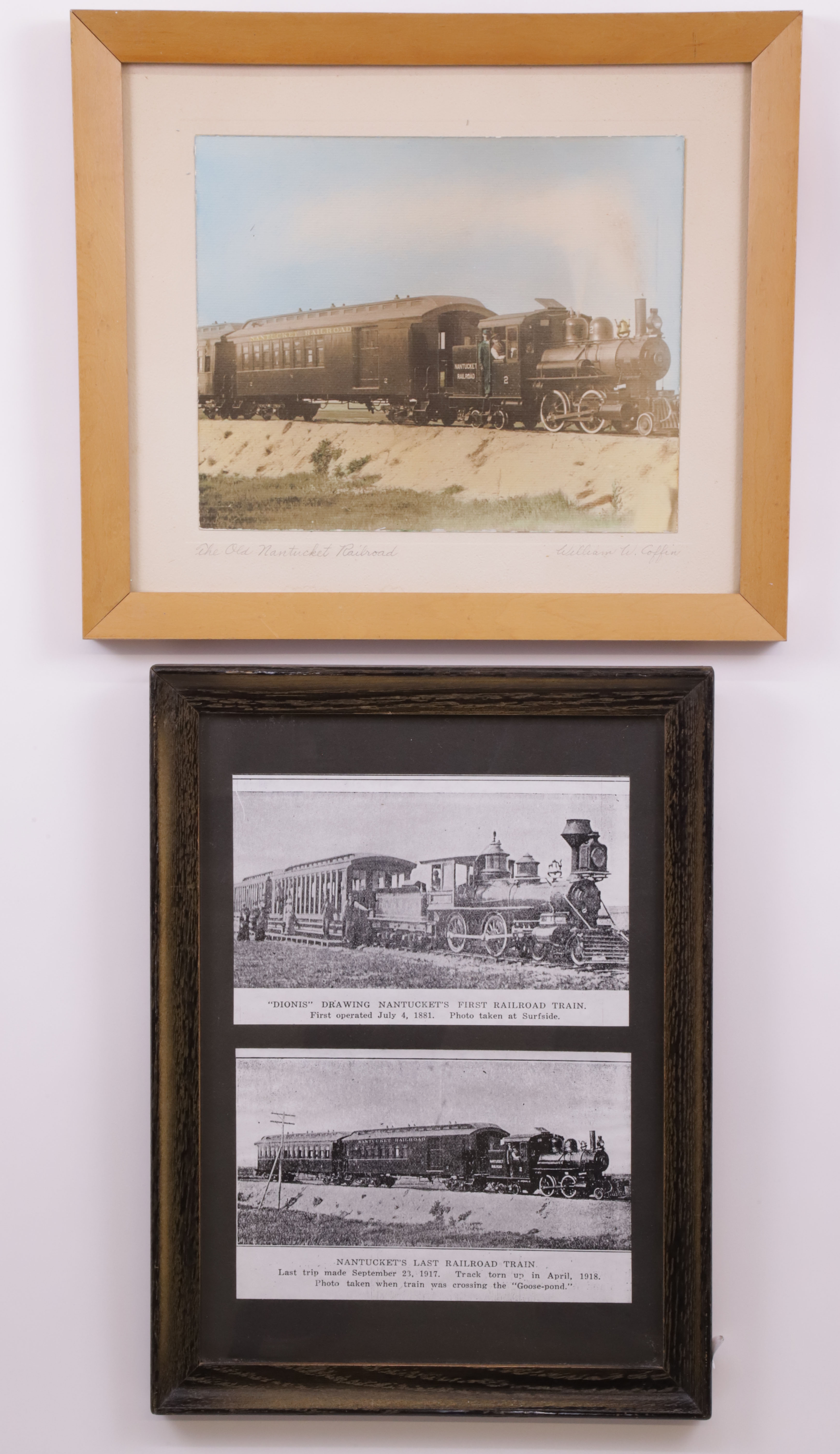 William W. Coffin Tinted Photograph of "The Old Nantucket Railroad ...