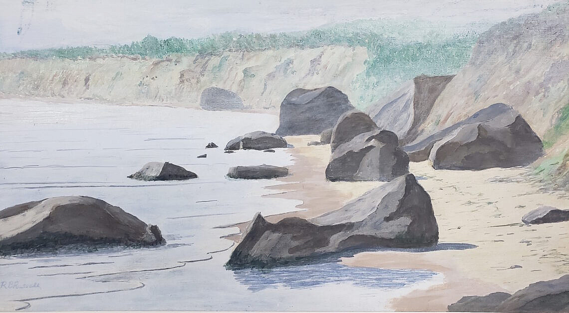 Robert Russell Oil Painting Seascape - Robert B. Russell Oil on Board ...