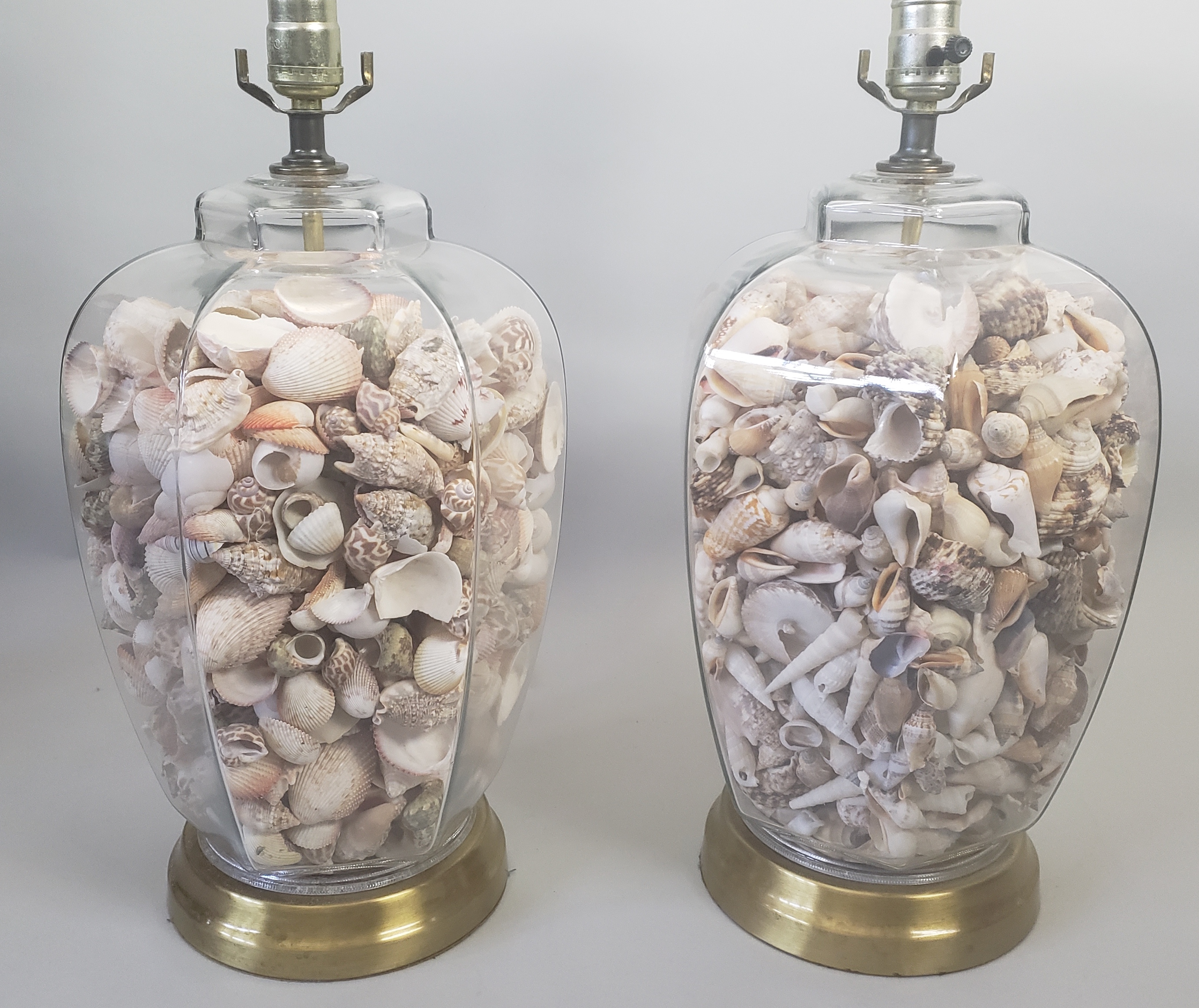 Vintage Art Glass Shell Lamps - Pair of Vintage Glass Shell Lamps ...