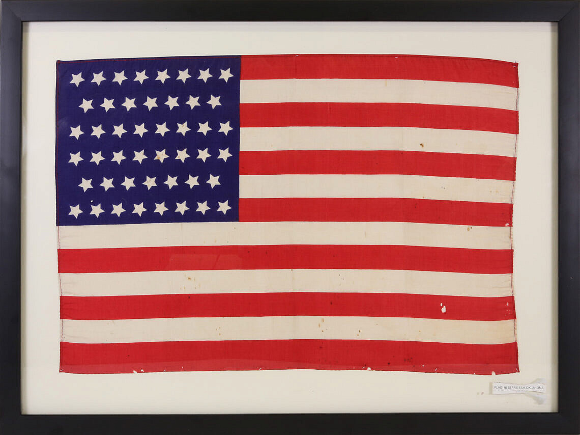 Framed 46 Star American Flag Commemorating the 46th State of the Union ...