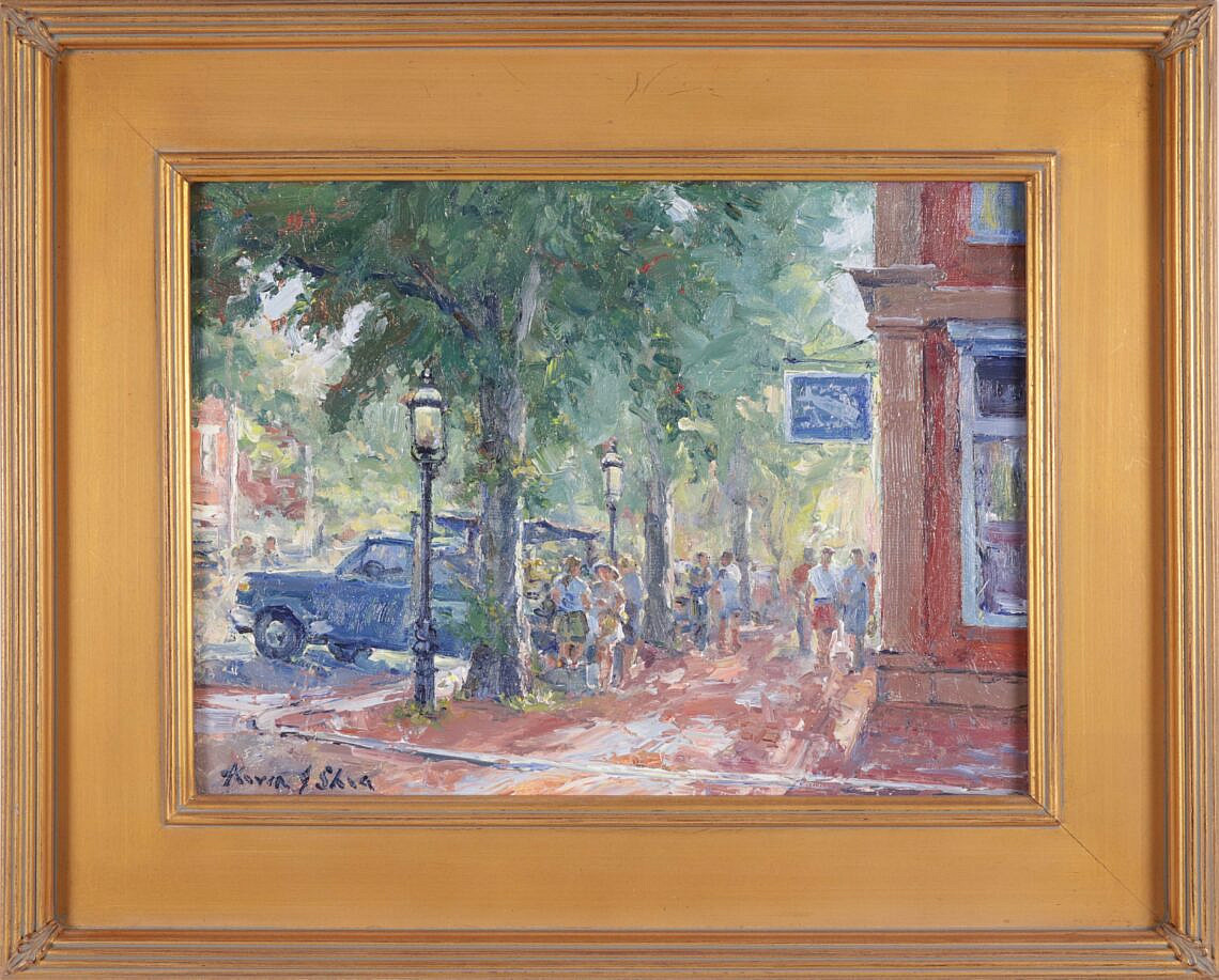 Kevin Shea Oil on Masonite "Downtown Nantucket" - Kevin Shea Oil on ...