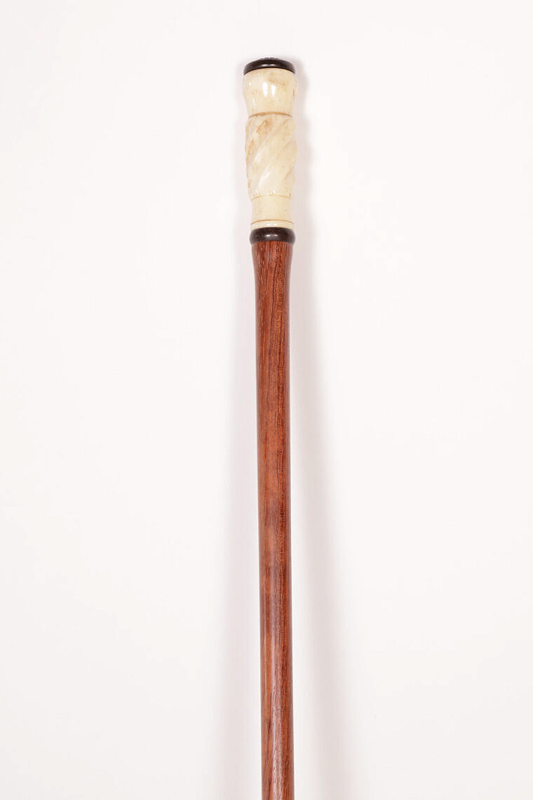 Antique Carved Bone and Exotic Hardwood Swagger Stick - Antique Carved Bone and Exotic Hardwood ...