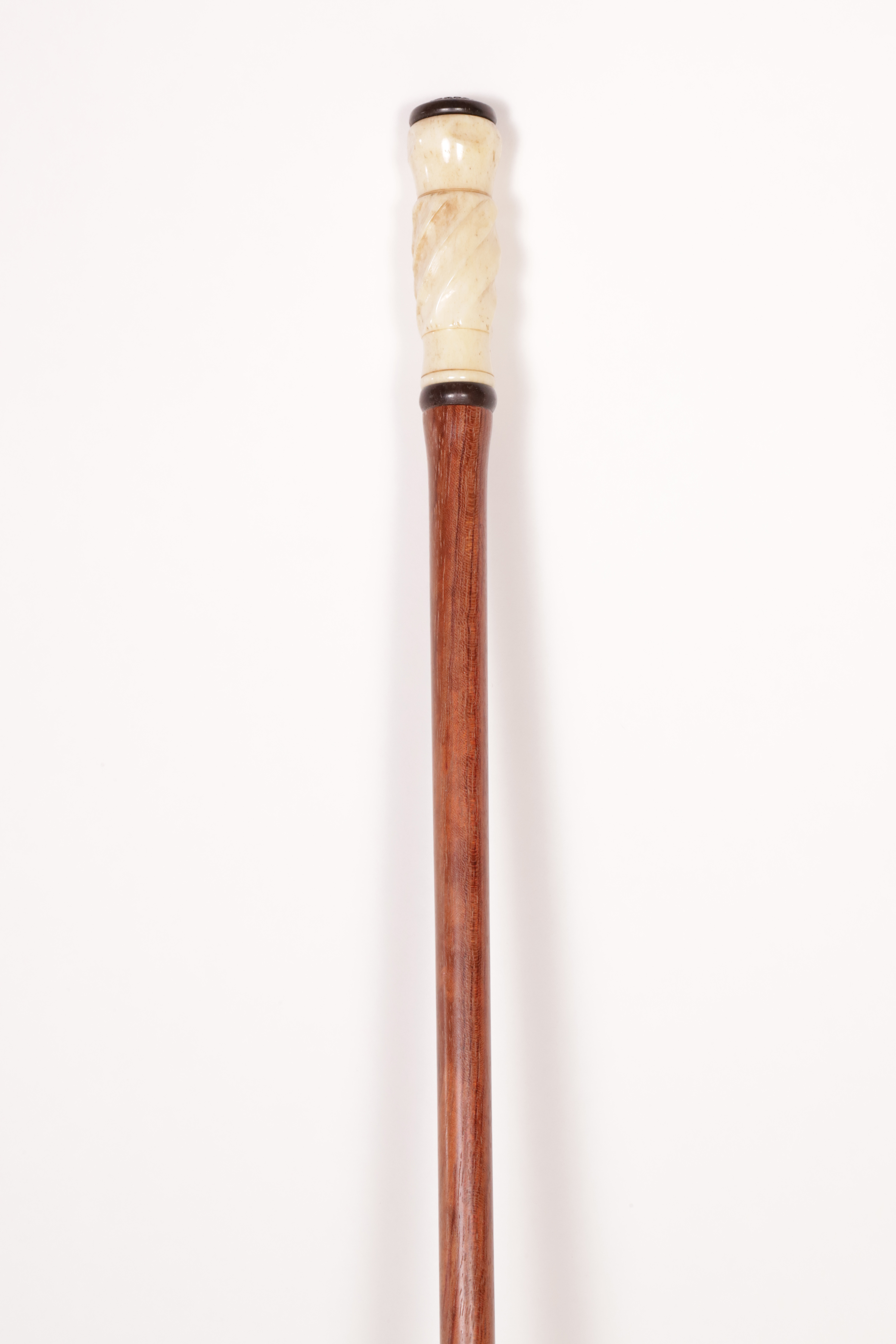 Antique Carved Bone and Exotic Hardwood Swagger Stick - Antique Carved ...