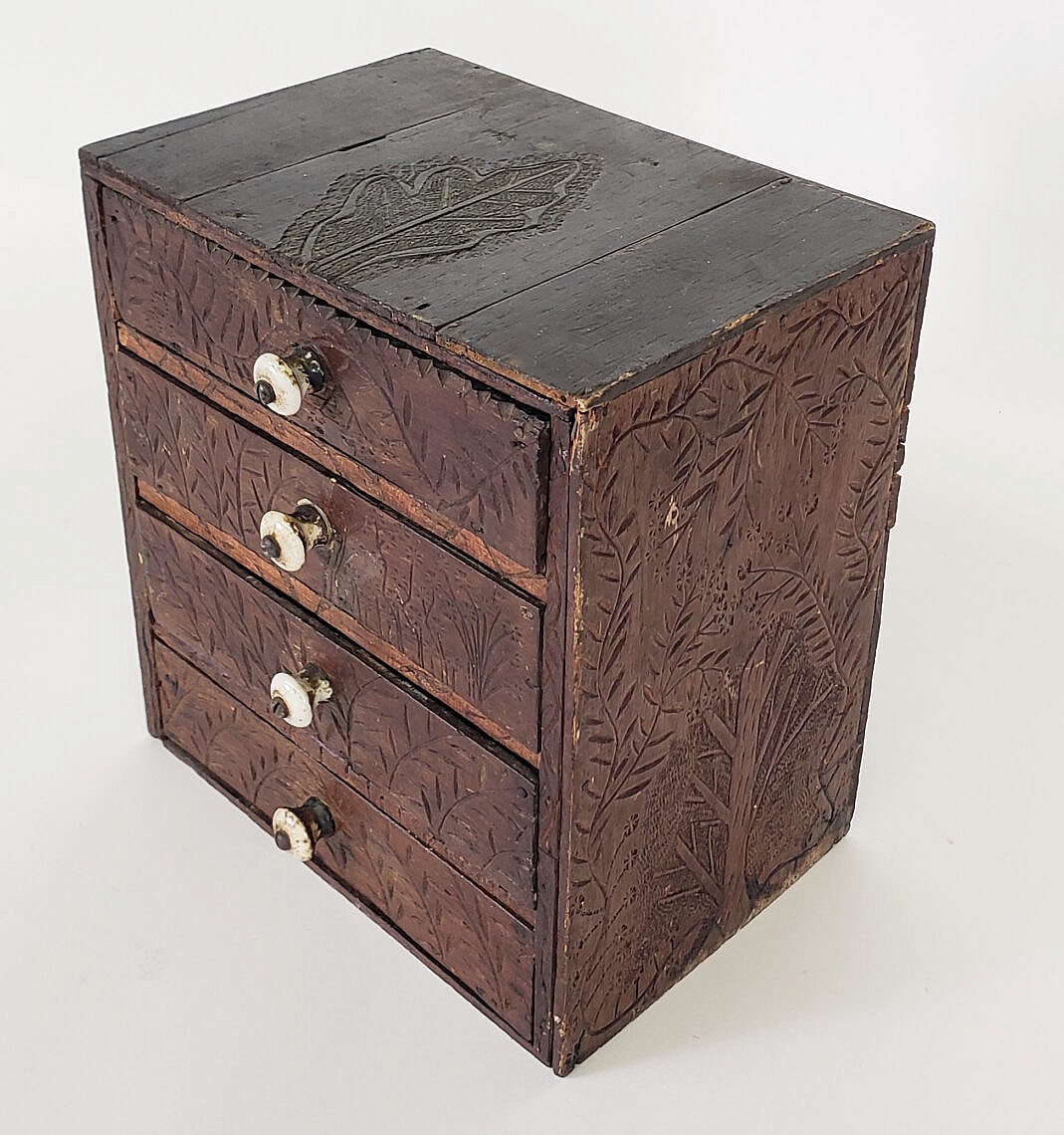 Antique American Folk Art Miniature Chest - Antique American Folk Art ...