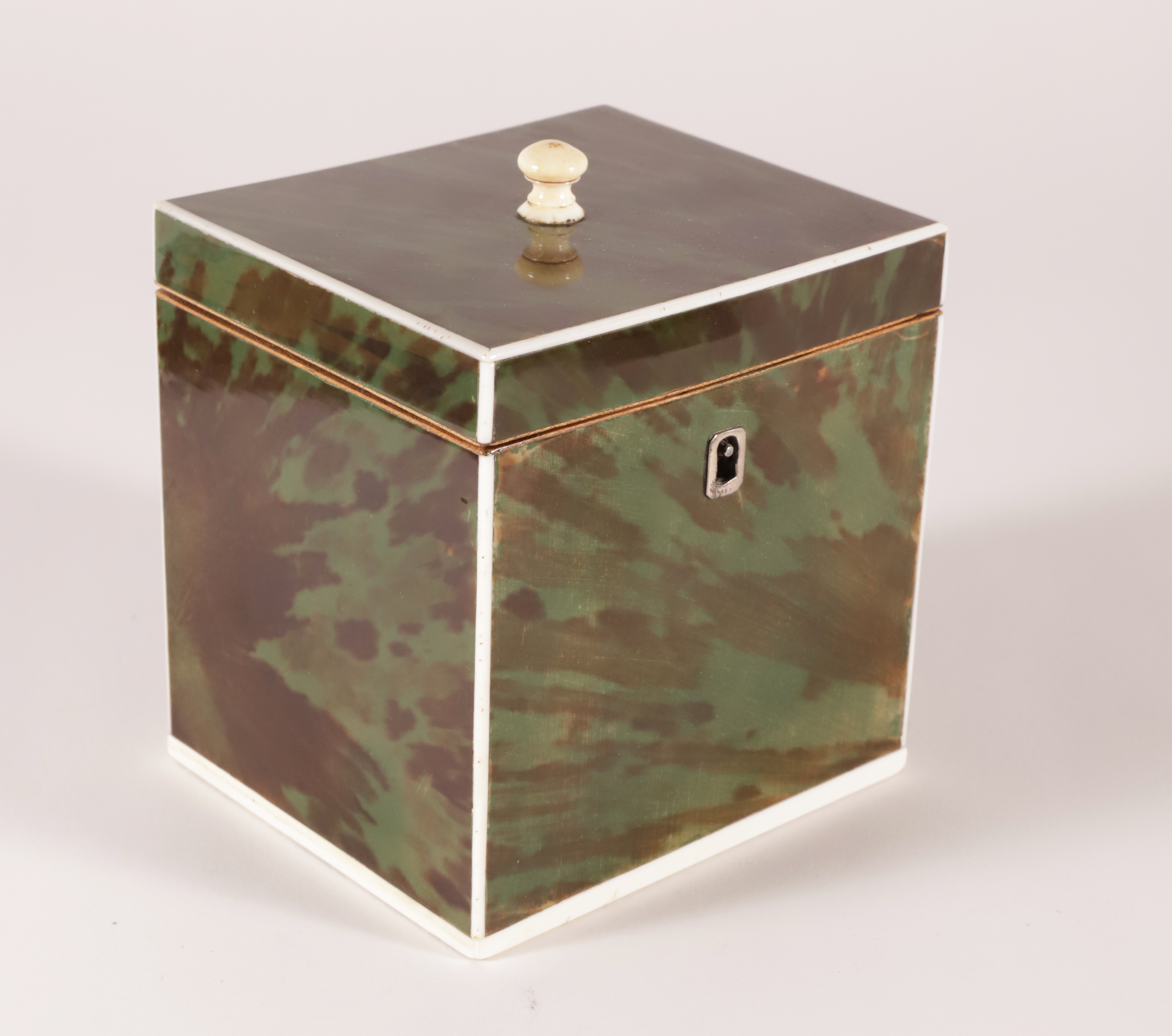 George III Green Antique Tortoiseshell Tea Caddy Circa 1780 Nearly ...