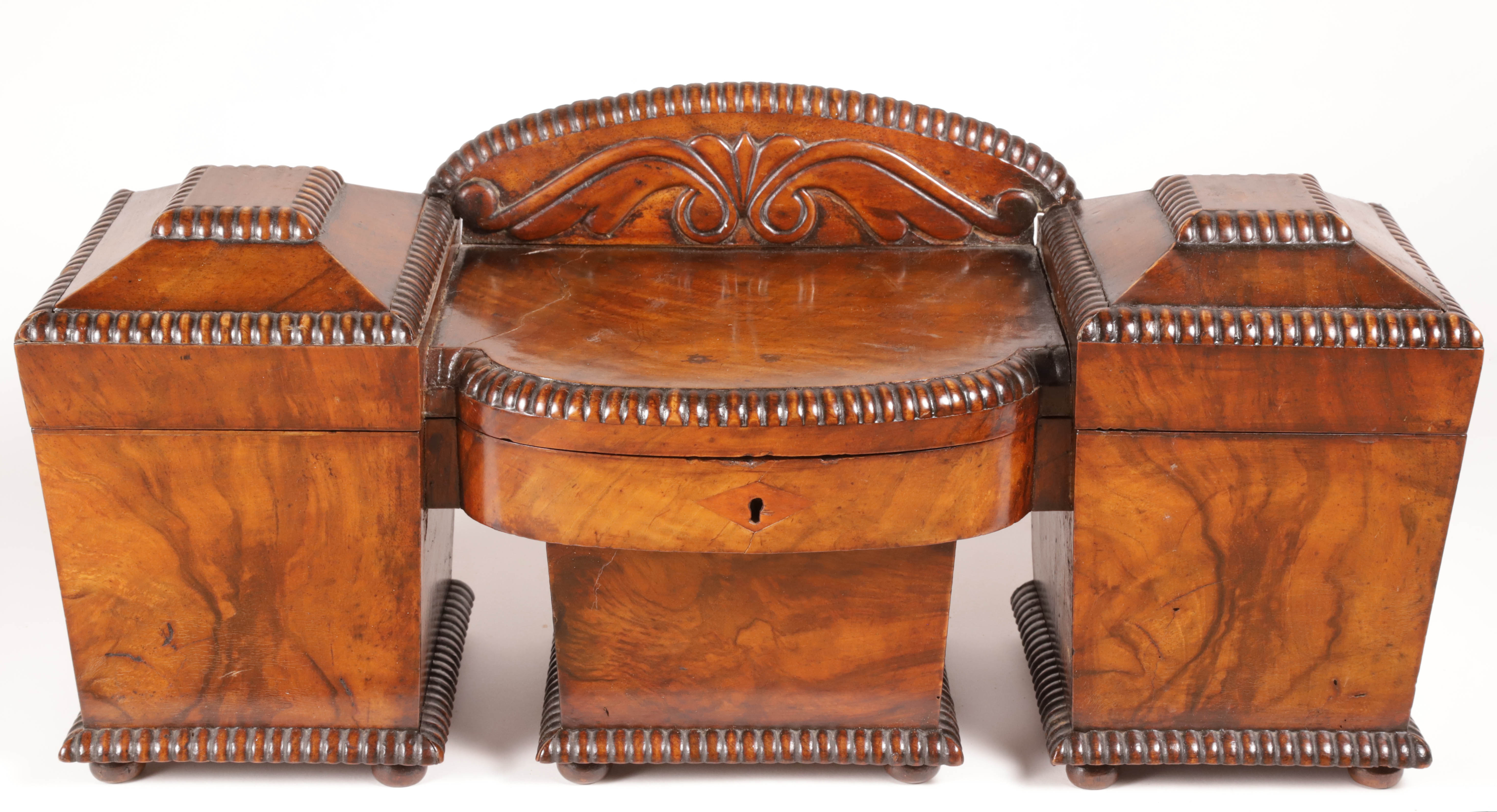 William IV Mahogany Novelty Miniature Sideboard Tea Caddy 19th Century ...