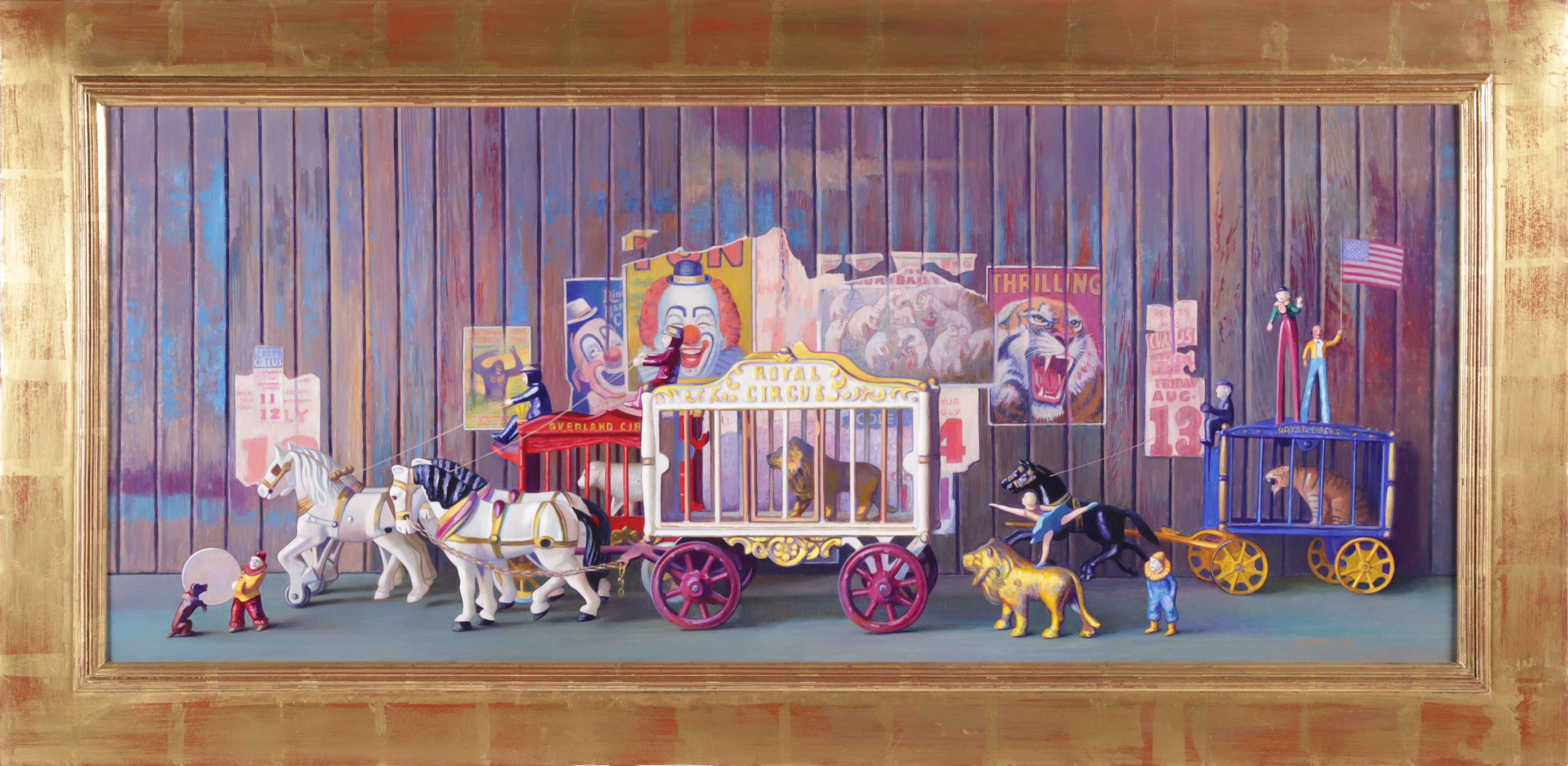 Sydney F. Willis Acrylic on Panel "Toy Circus Parade" - Sydney F. Willis Acrylic on Panel "Toy ...
