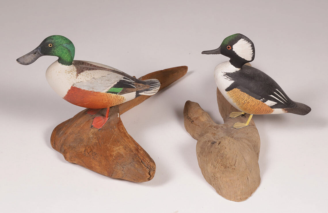 Two Robert Morse Carved Miniature Duck Decoys - Two Robert Morse Carved ...