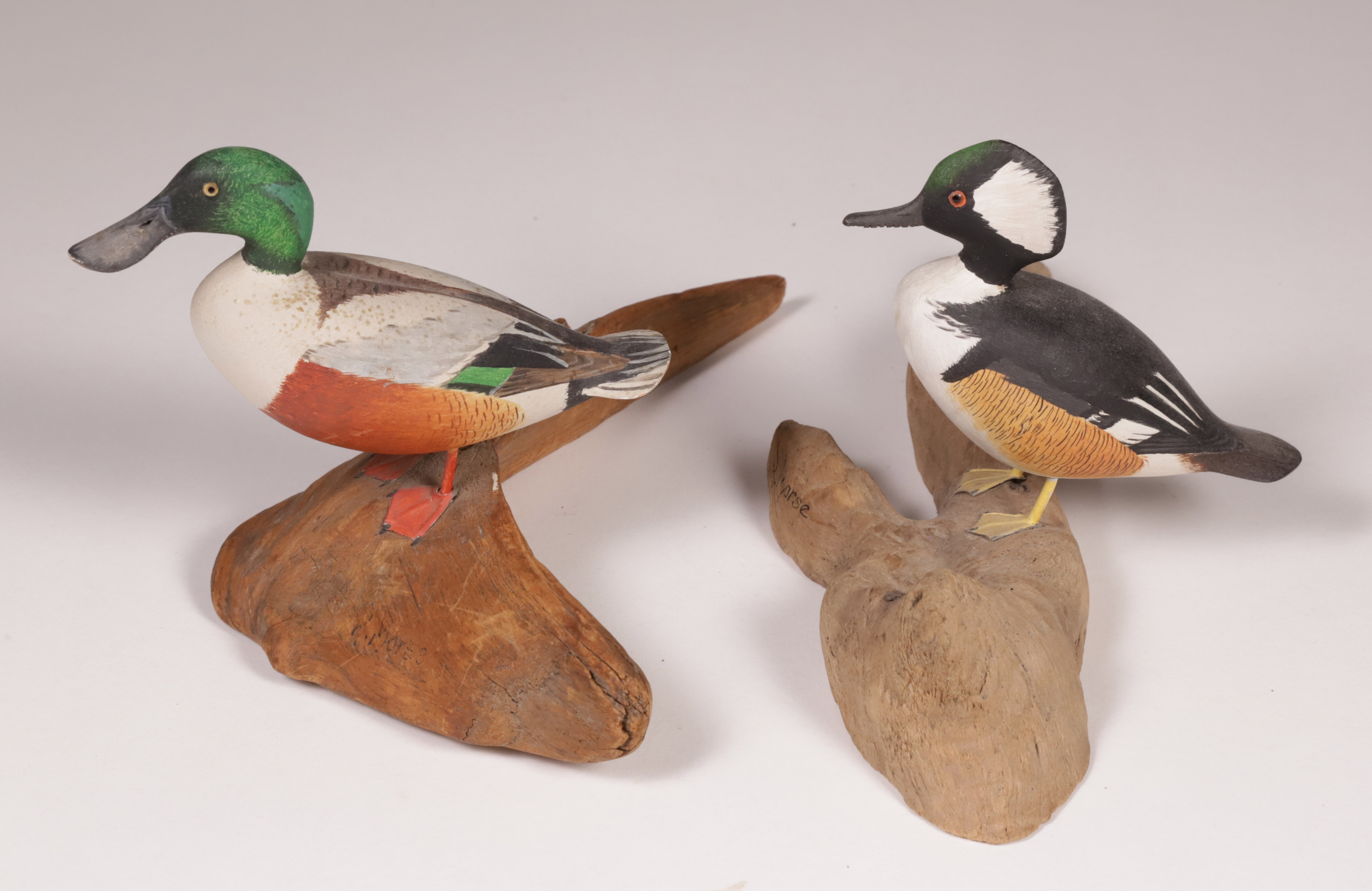 Two Robert Morse Carved Miniature Duck Decoys - Two Robert Morse Carved ...