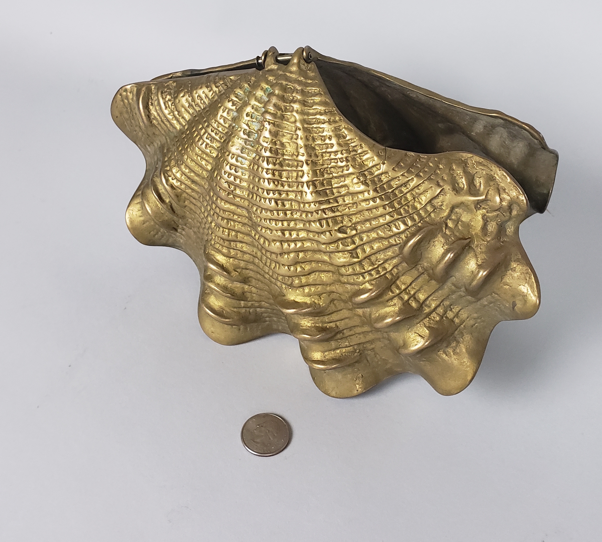 Brass Figural Shell Form Box - Vintage Solid Brass Figural Shell Form ...