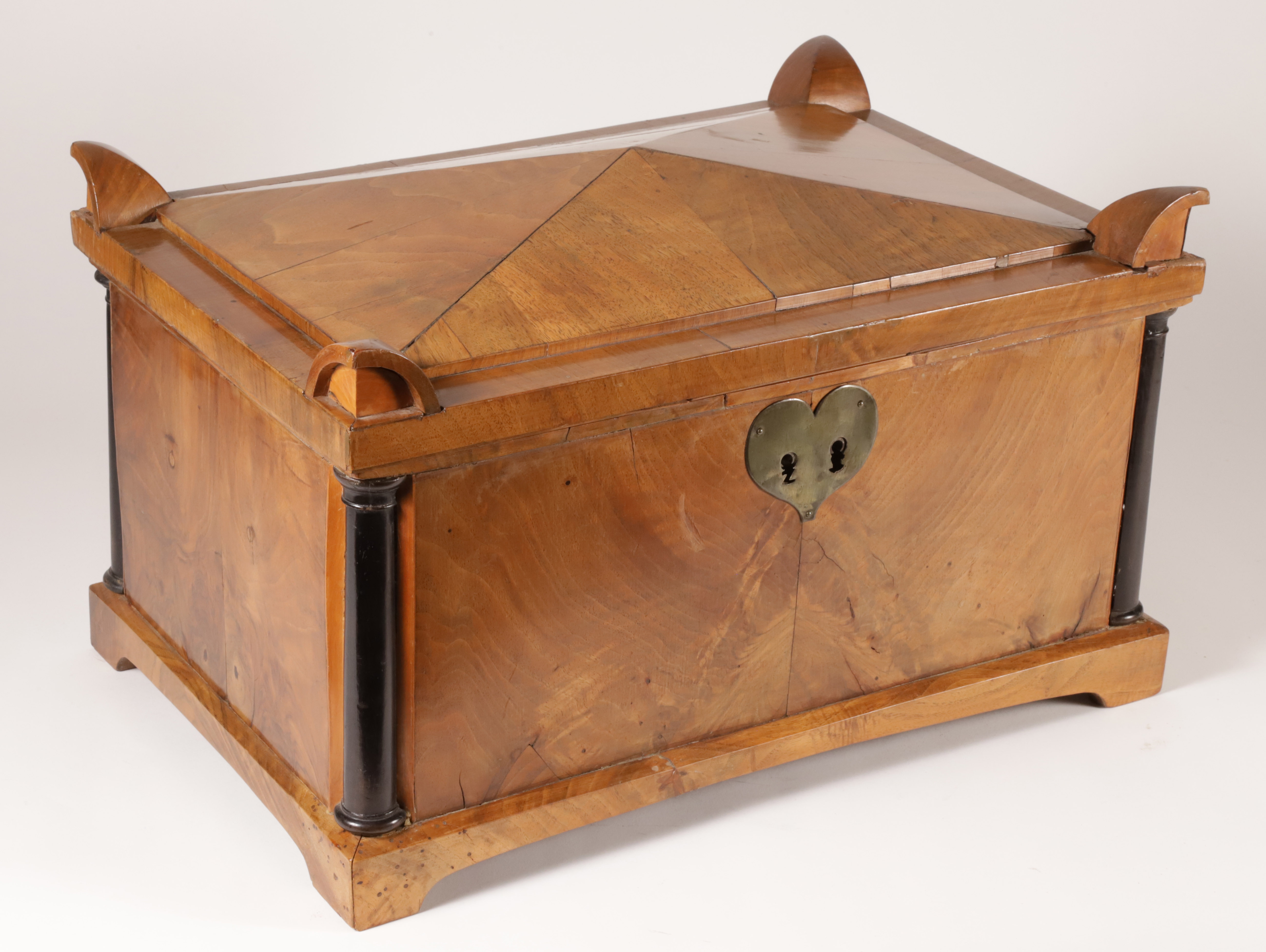 Biedermeier Coffer 19th Century - Biedermeier Coffer with Ebonized Half ...