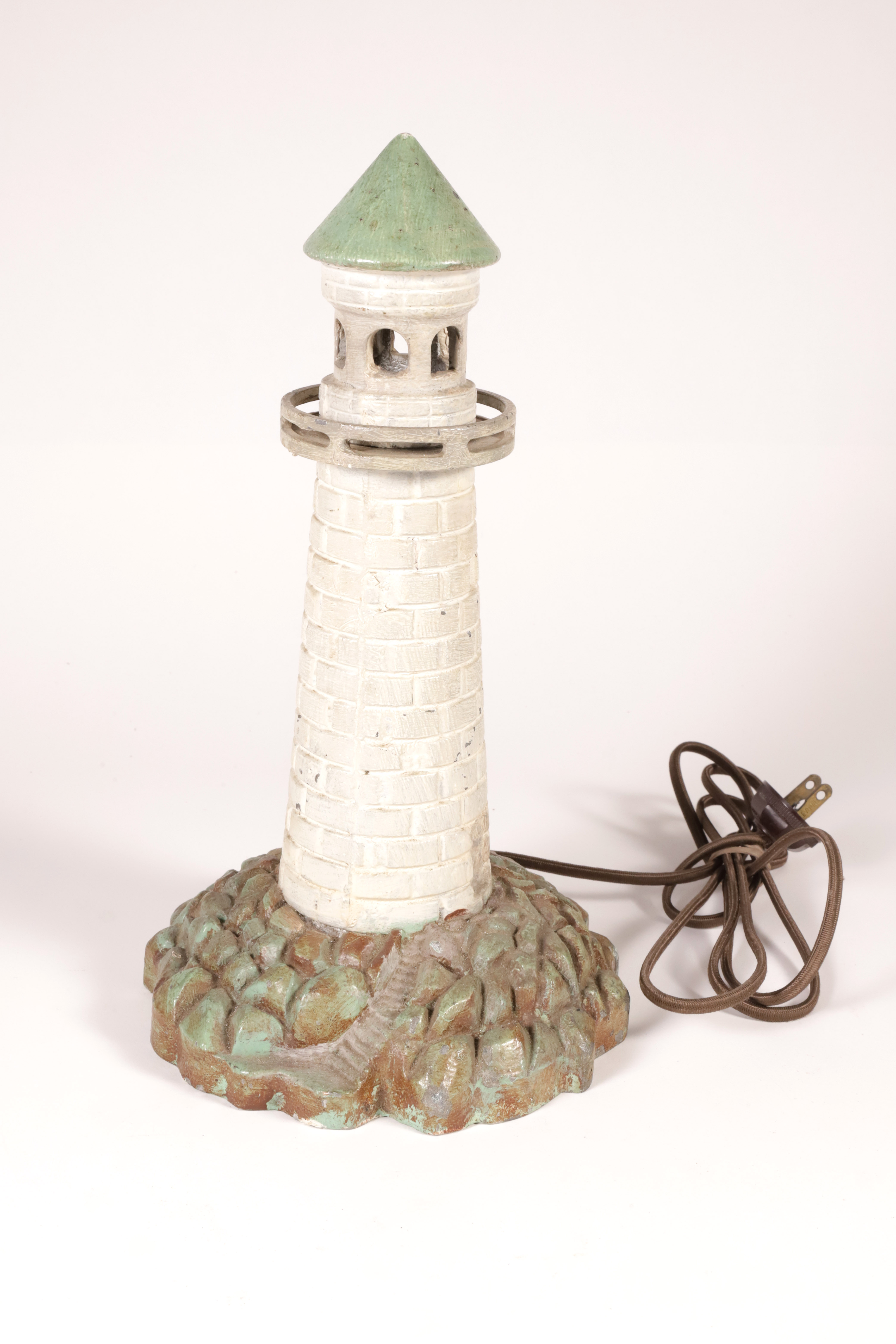 Vintage Cast Zinc Lighthouse Lamp - Vintage Cast Zinc Lighthouse Lamp ...