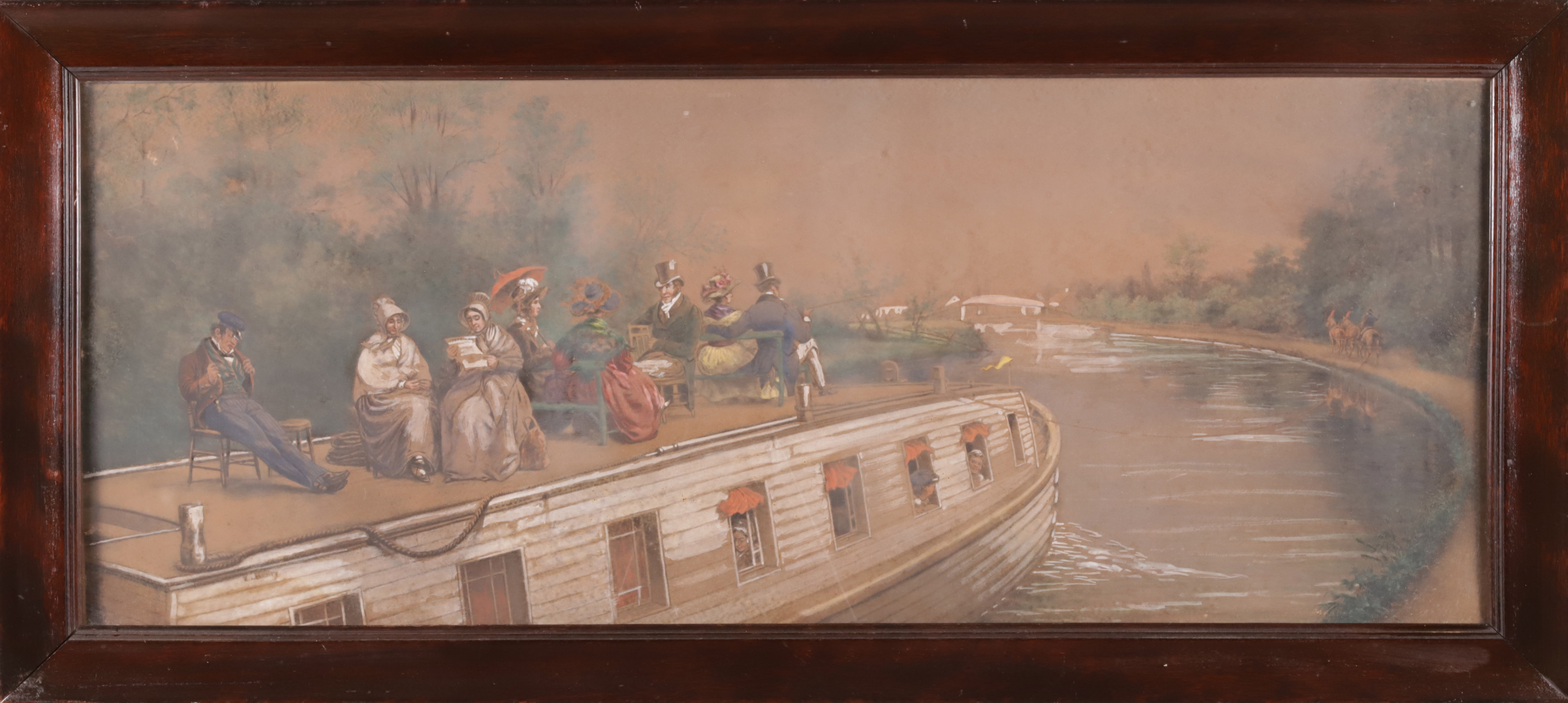 Edward Lamson Henry Hand Colored Lithograph "Boating Down the Erie ...