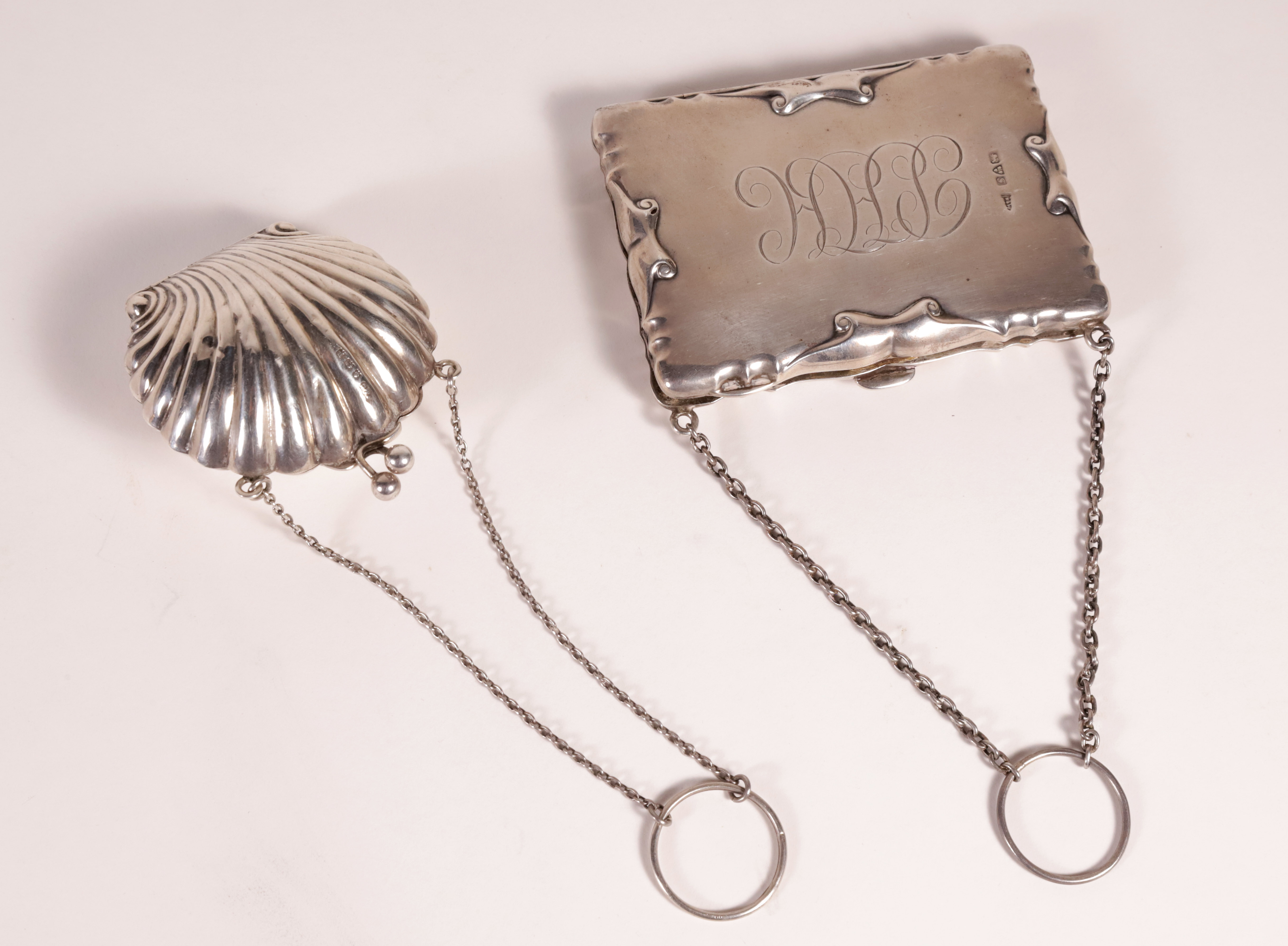 Two English Sterling Silver Lady's Dance Purses - Two English Sterling ...