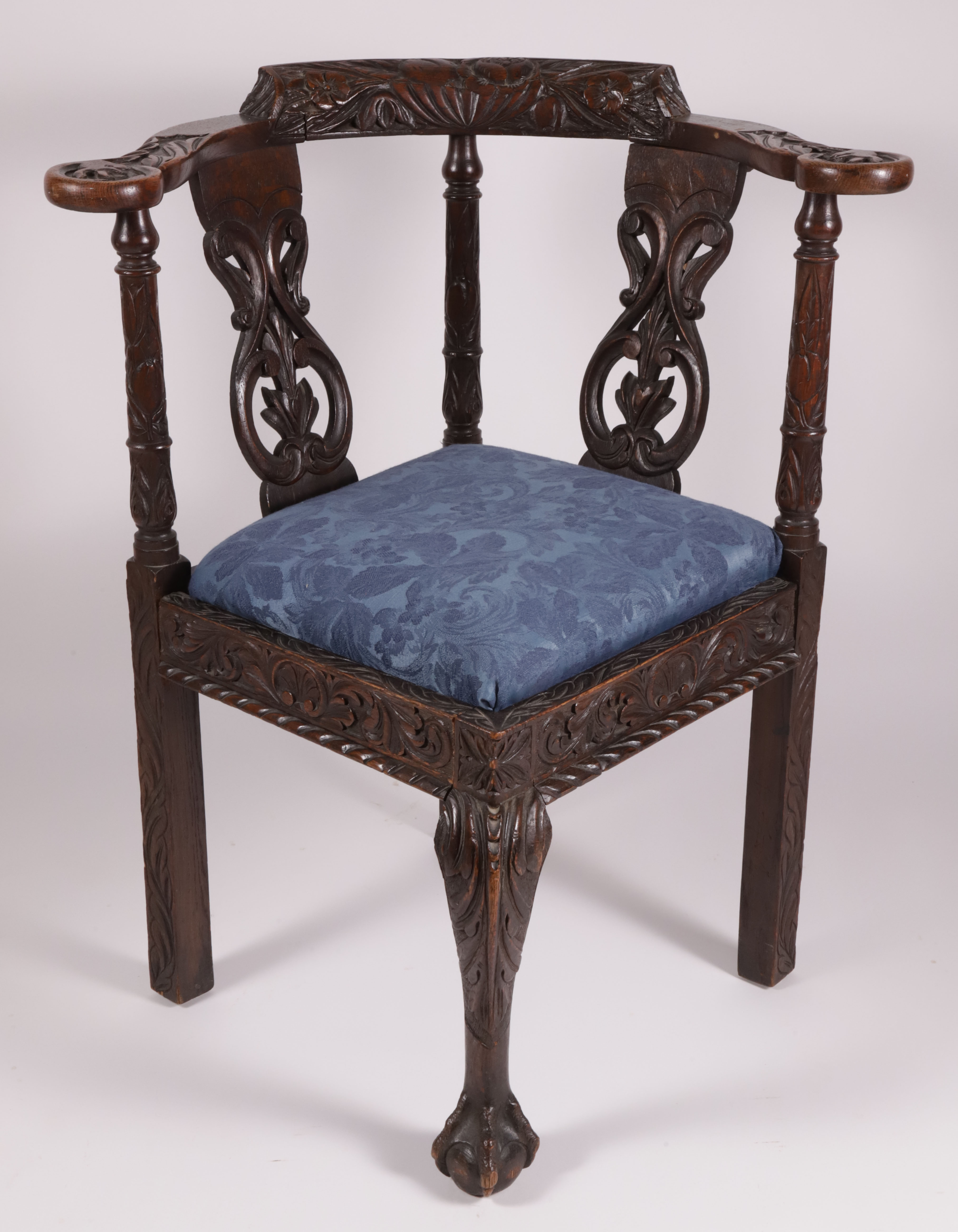 George II Style Carved Oak Corner Chair Late 19th Century - George II ...
