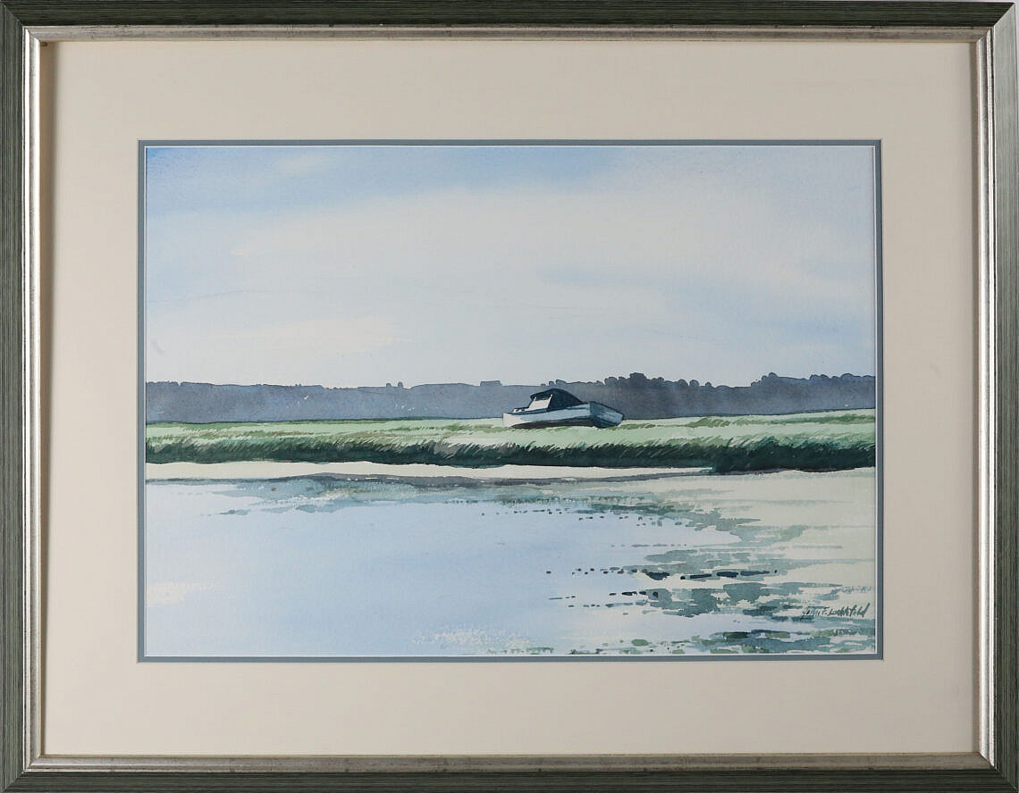 John F Lochtefeld Watercolor on Paper "Beached Fishing Boat" - John F ...