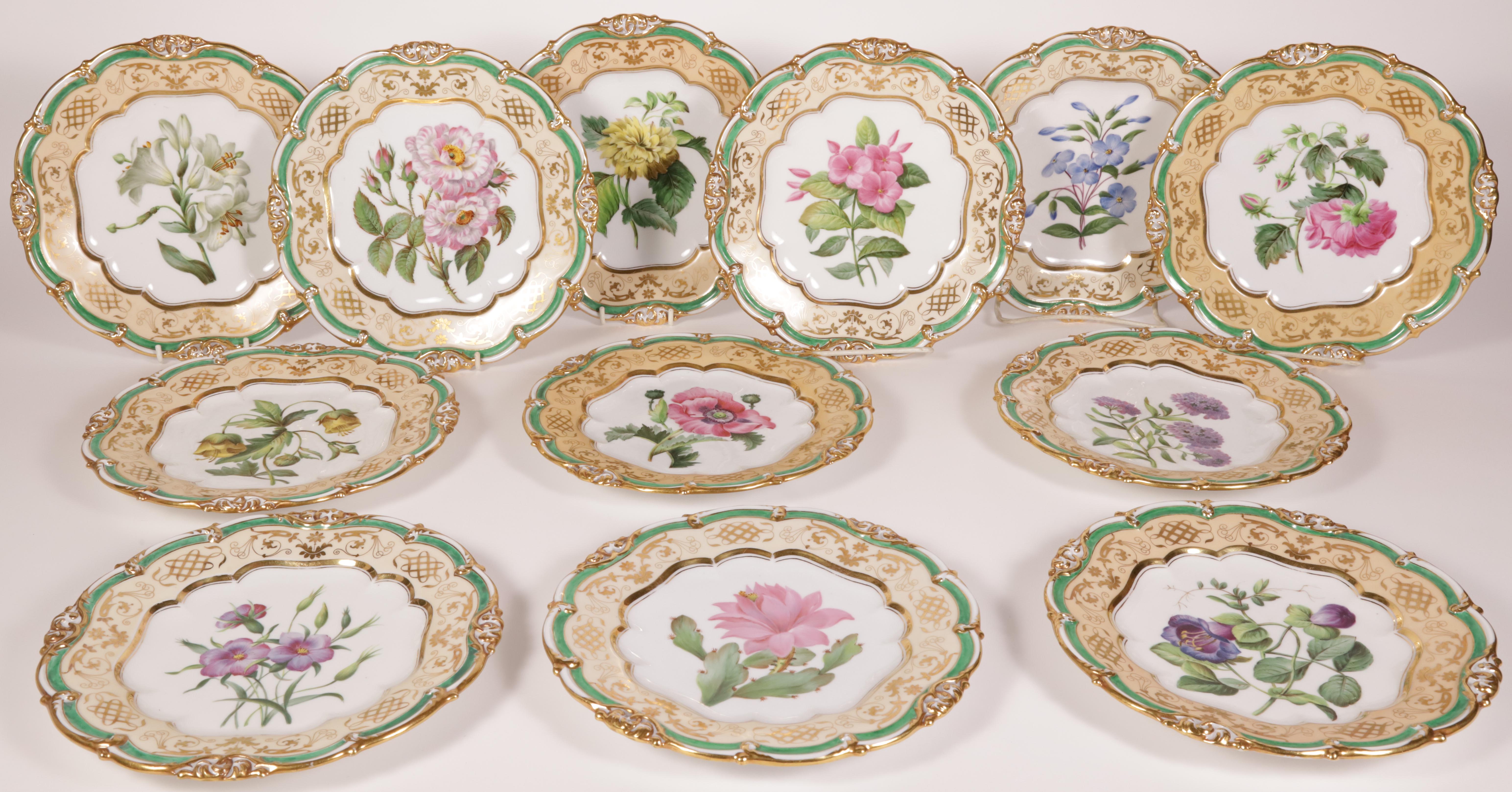 Outstanding Set of Twelve Dessert Service Plates circa 1850 by Edouard ...